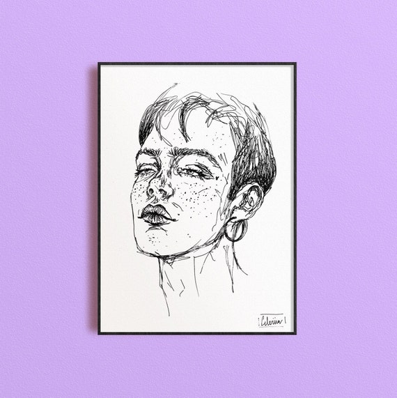 Sad Boy Print A4 - Etsy