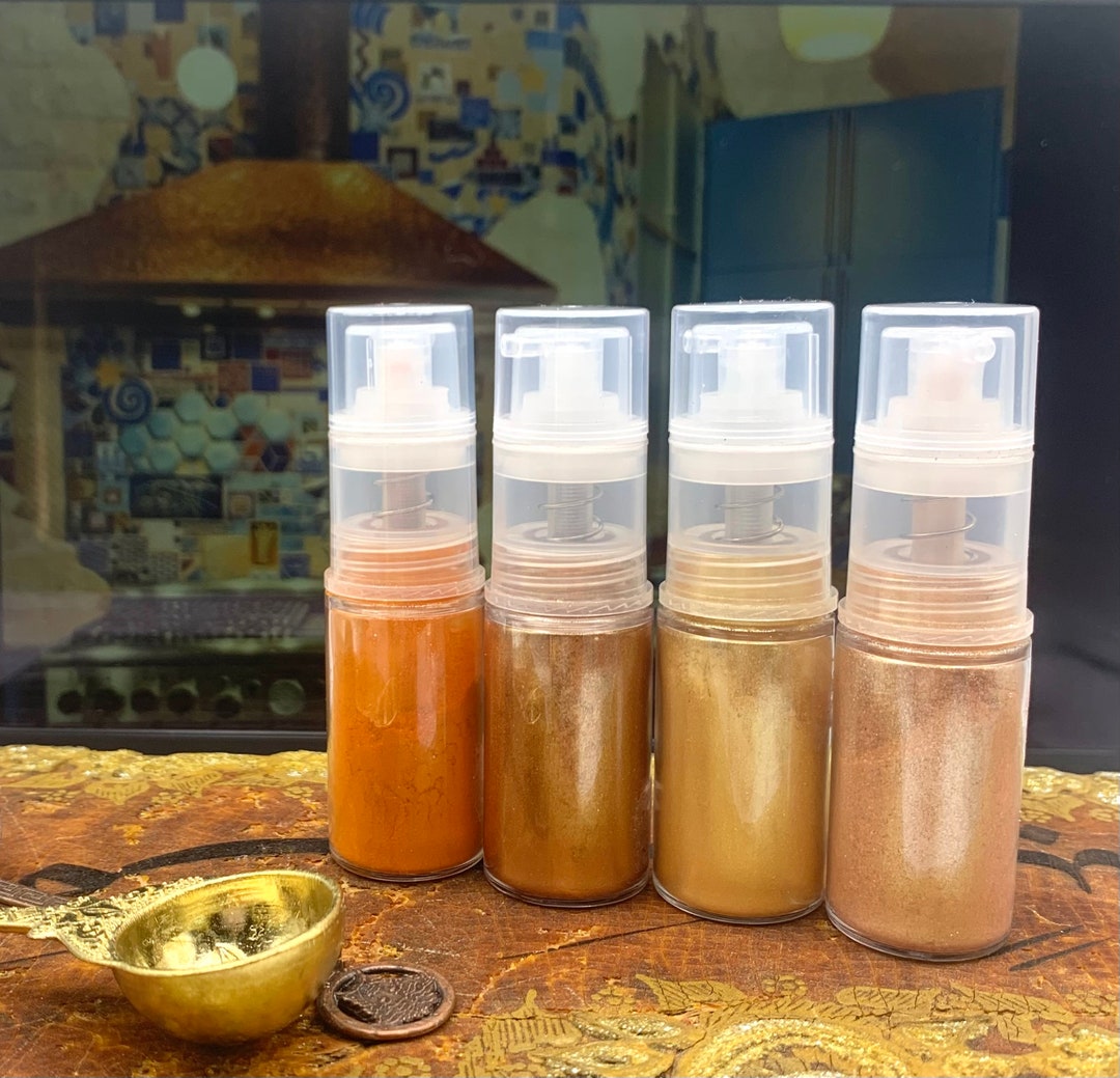 Edible Glitter Spray LUSTER DUST Set, Powder Pump Dispenser, Metallic ...