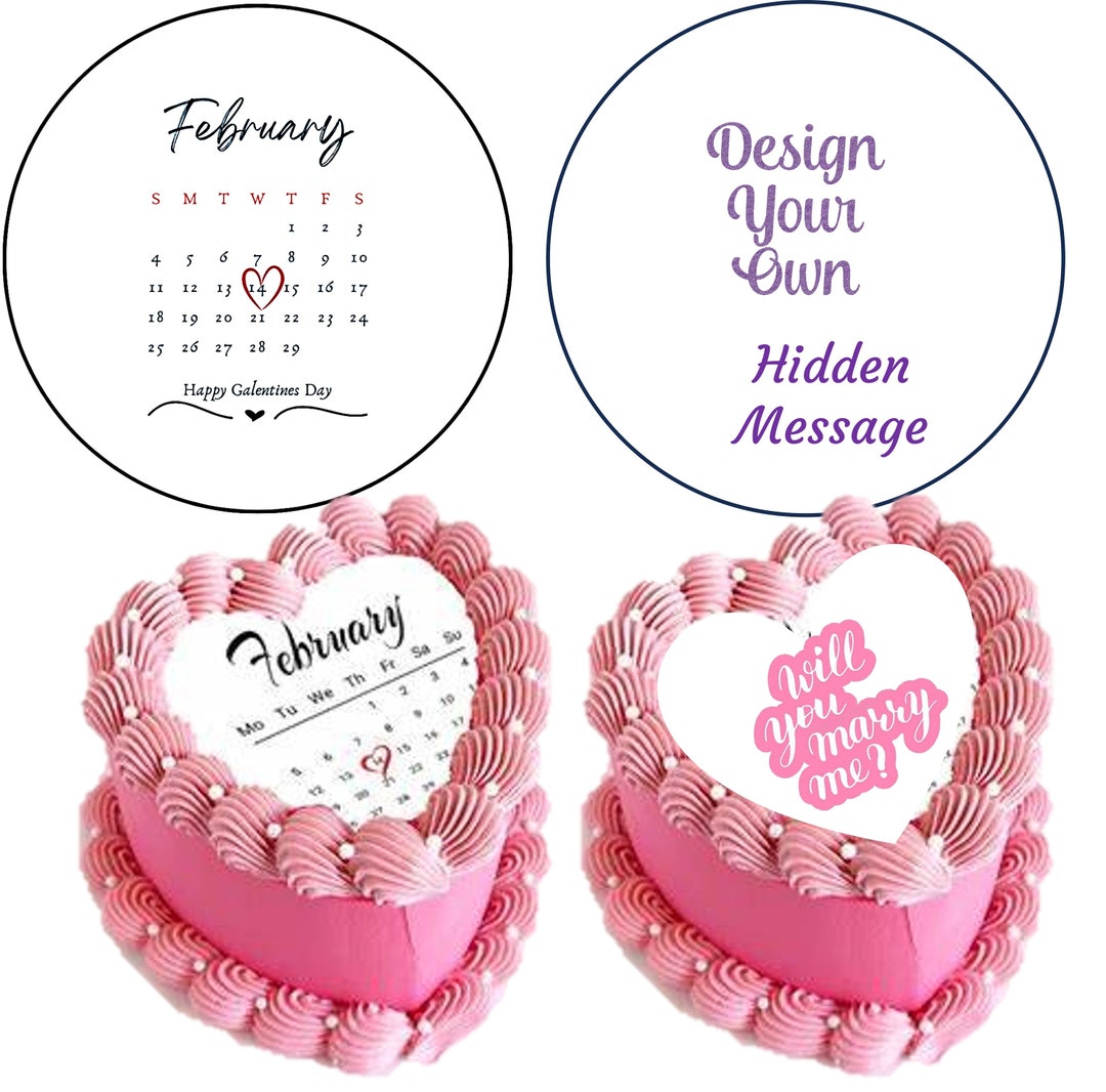 Burn Away Cake, Edible Images With Hidden Message, Valentine Heart Love ...