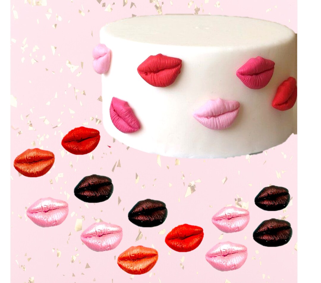 Fondant Edible Lips, Valentine's Day, Wedding Fondant Decorations for ...