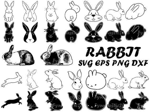 Rabbit Svg Rabbit Png Rabbit Eps Rabbit Dxf Easter - Etsy