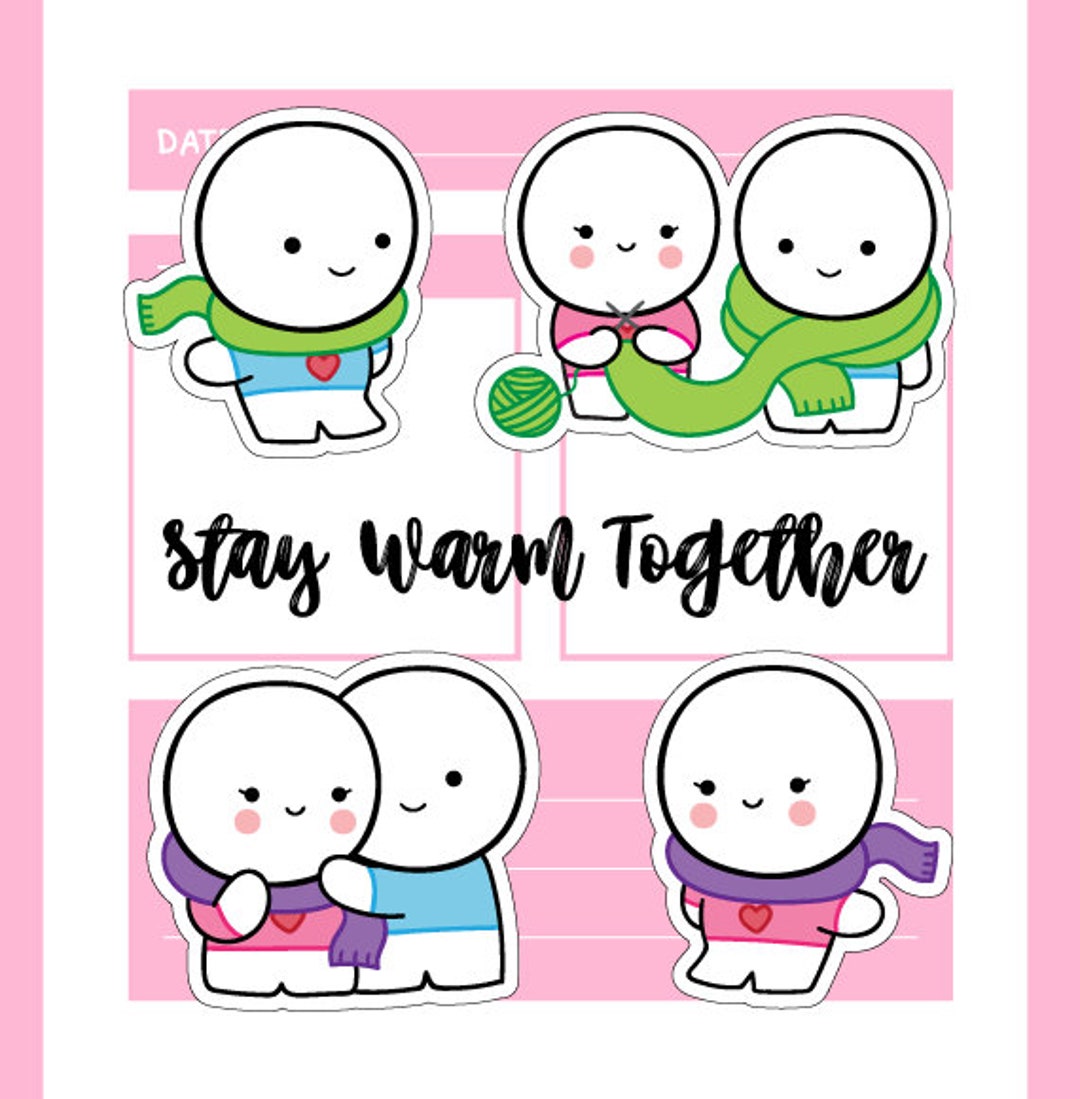 F059 Stay Warm Together Planner Stickers Hand-drawn Clip Art Instant ...