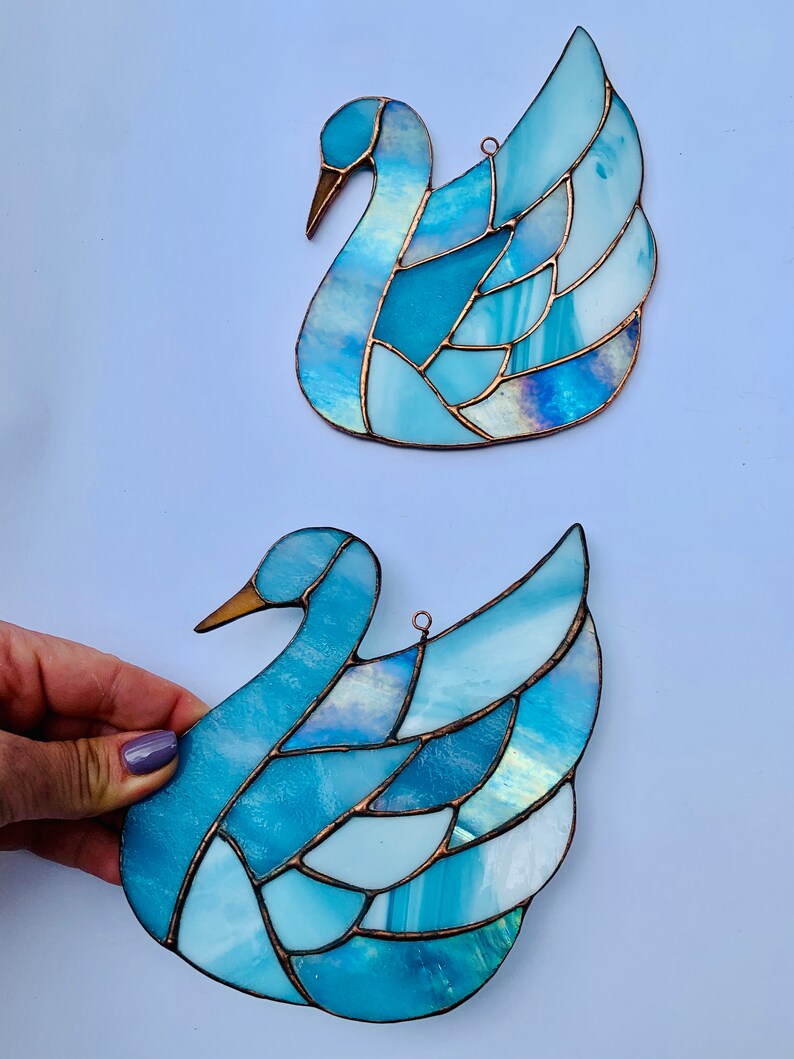 Stained Glass Swan Artistic Elegance Nature Inspired Decor Gifts for ...