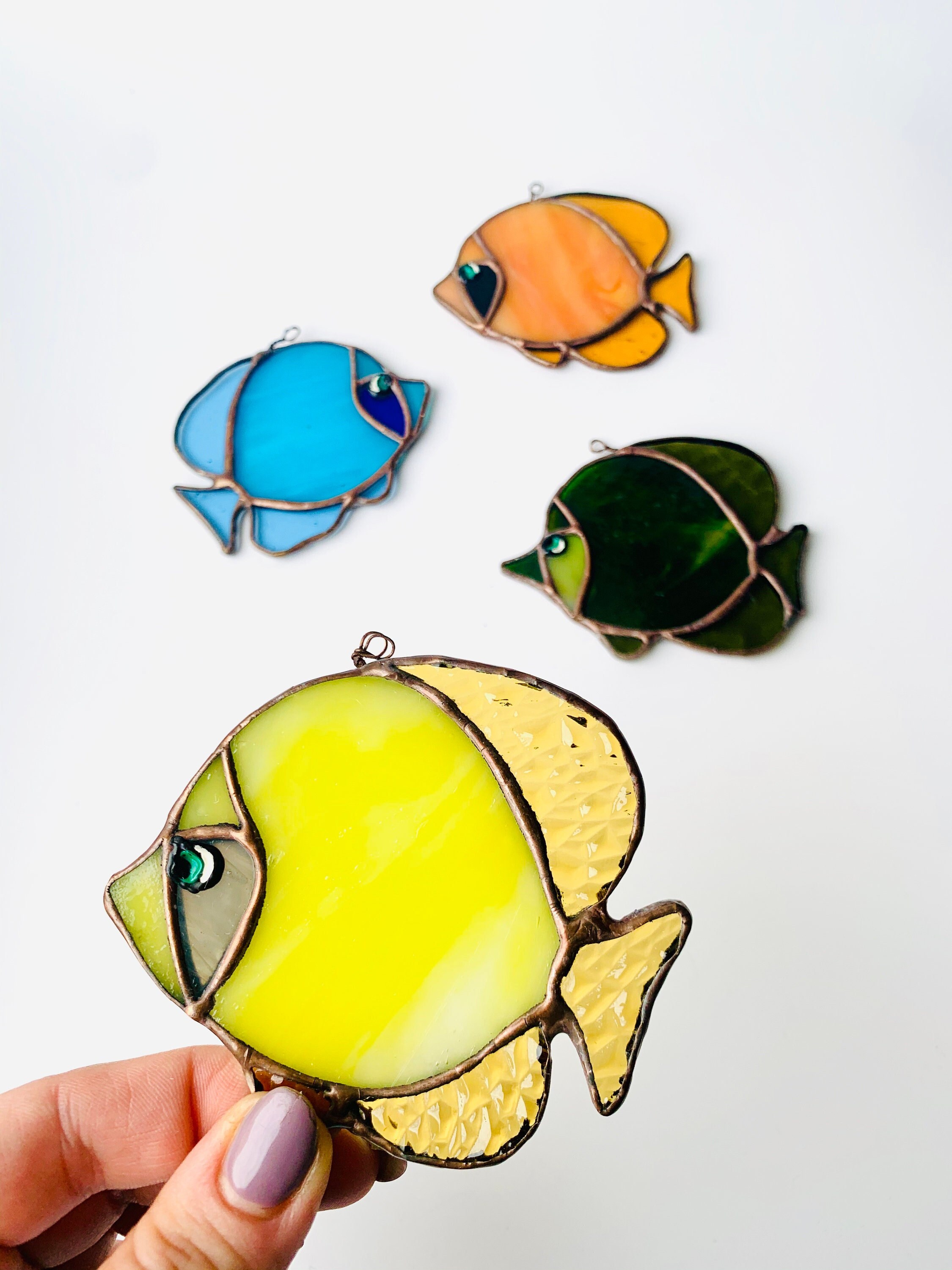 Stained Glass Fish Creative Underwater Art Unique Sea Creature Decor ...