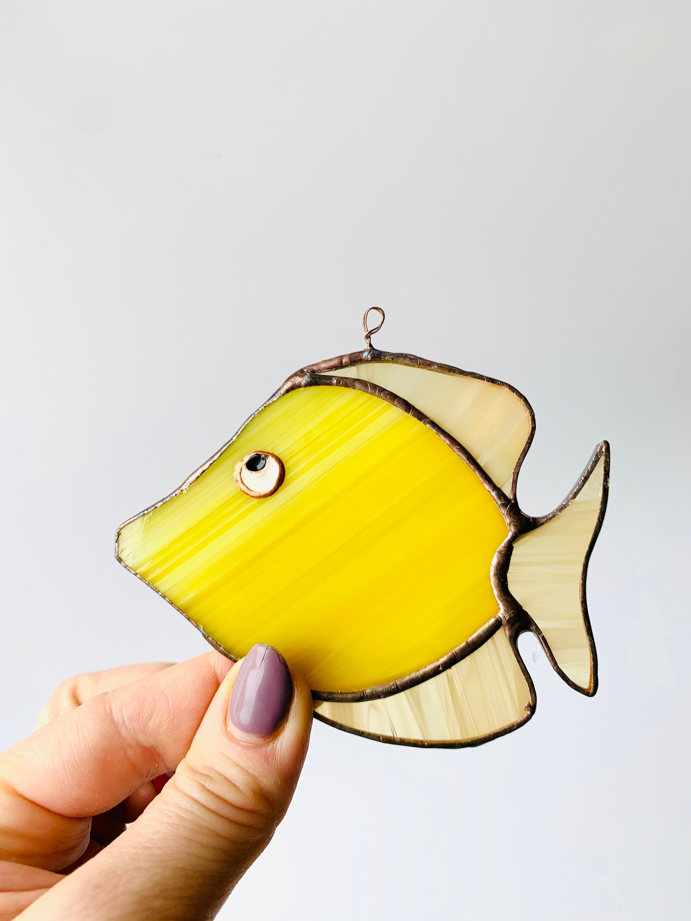 Nautical Stained Glass Fish Suncatcher Tropical Fish Handcrafted ...
