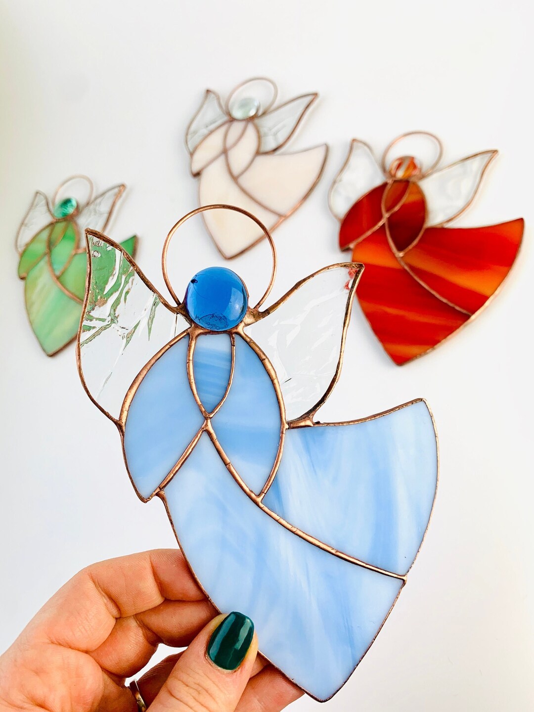 Guardian Angel, Rose Glass, Stained Glass Angel, Stained Glass ...