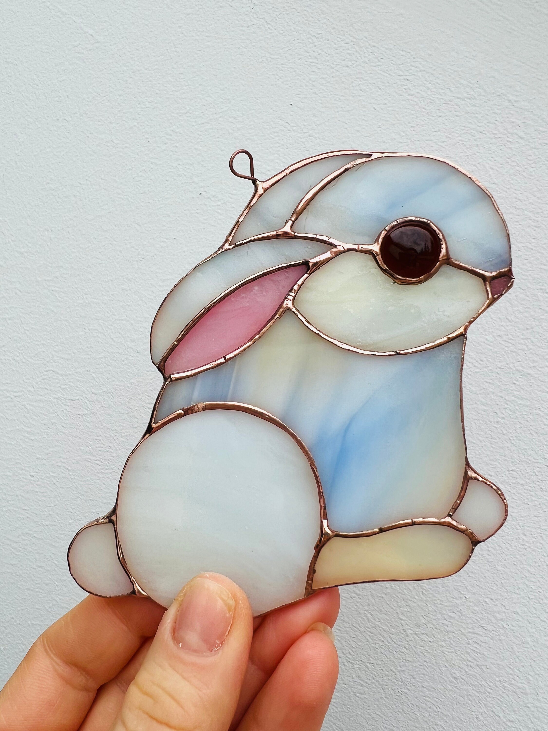Stained Glass Hare Rabbit Nature Gift Bunny Suncatcher Wildlife Art ...