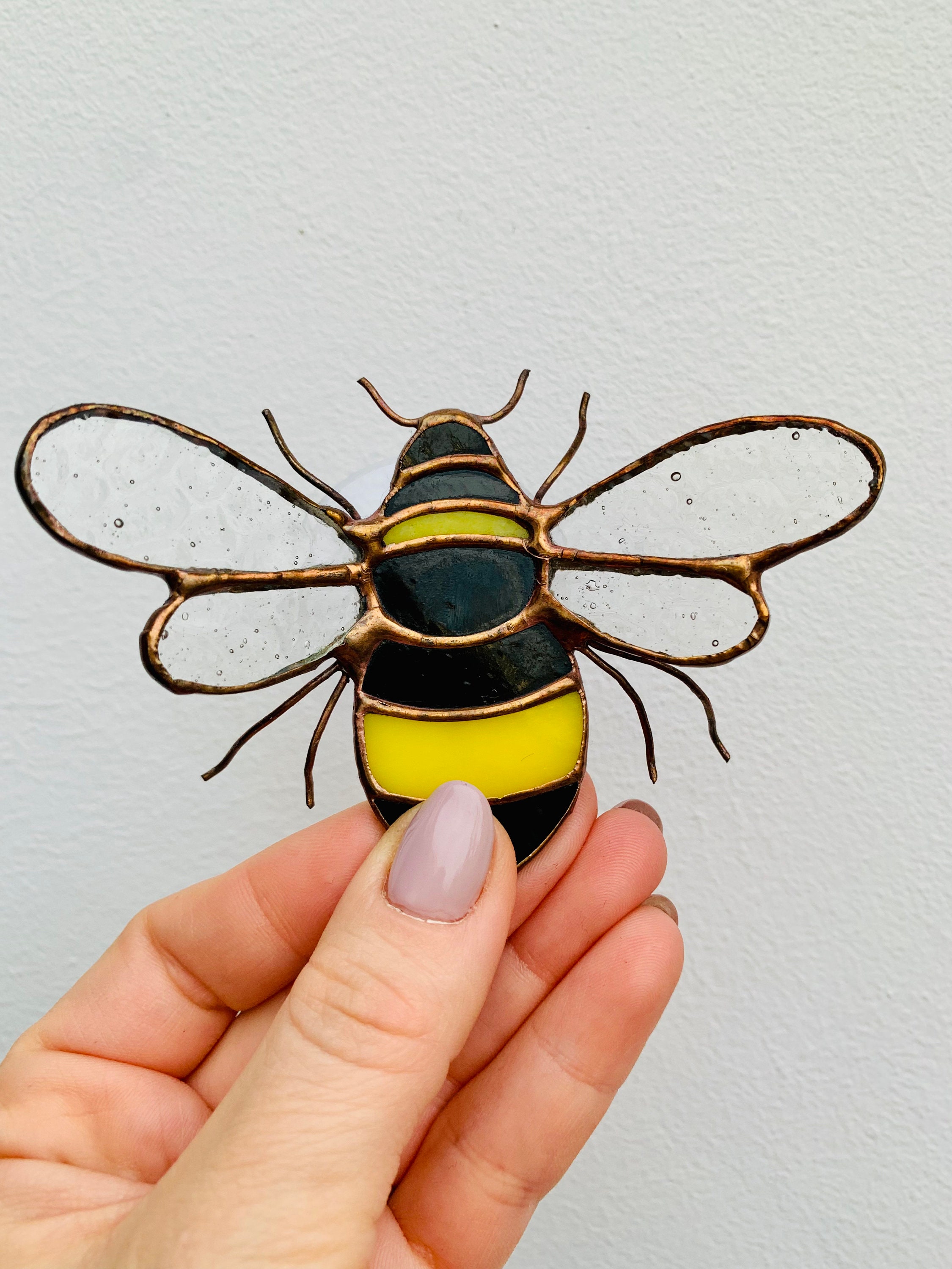 Stained Glass Bee Nature Inspired Decor Gifts of Whimsy Eco - Etsy