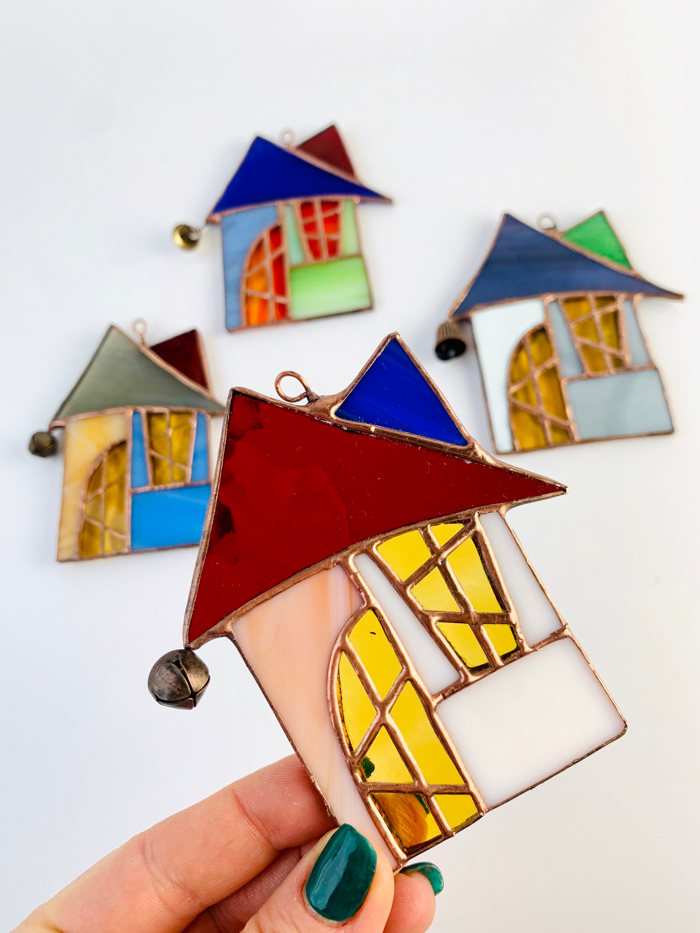 Stained Glass Cottage Suncatcher Colour Lodge House Decoration - Etsy