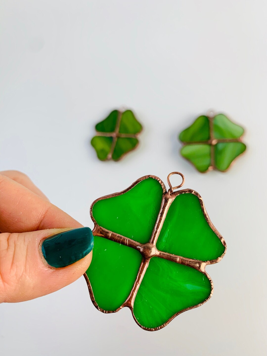 Stained Glass Four Leaf Clover Suncatcher Window Hanging 4 Leaf Clover ...