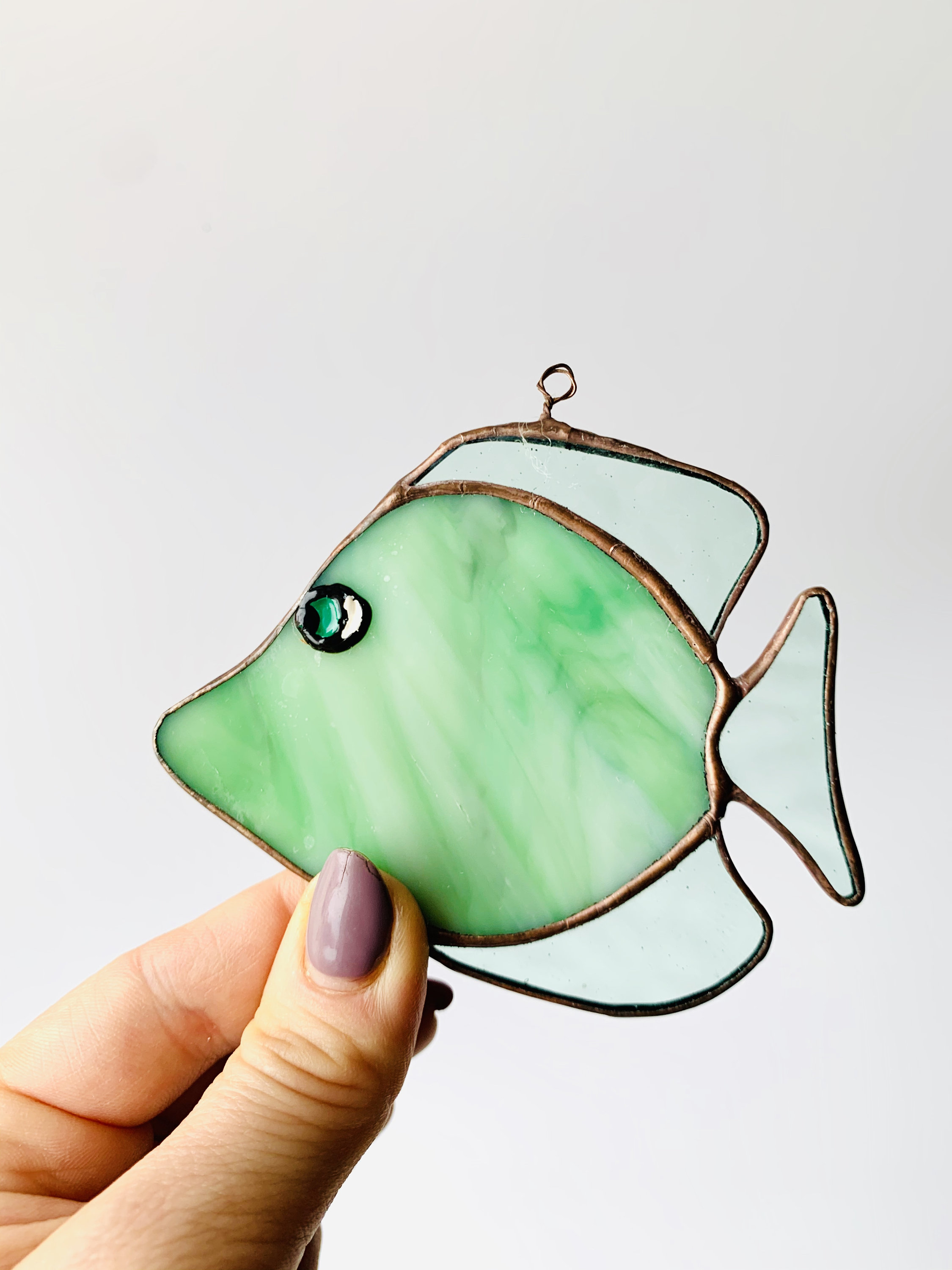 Nautical Stained Glass Fish Suncatcher Tropical Fish Handcrafted ...