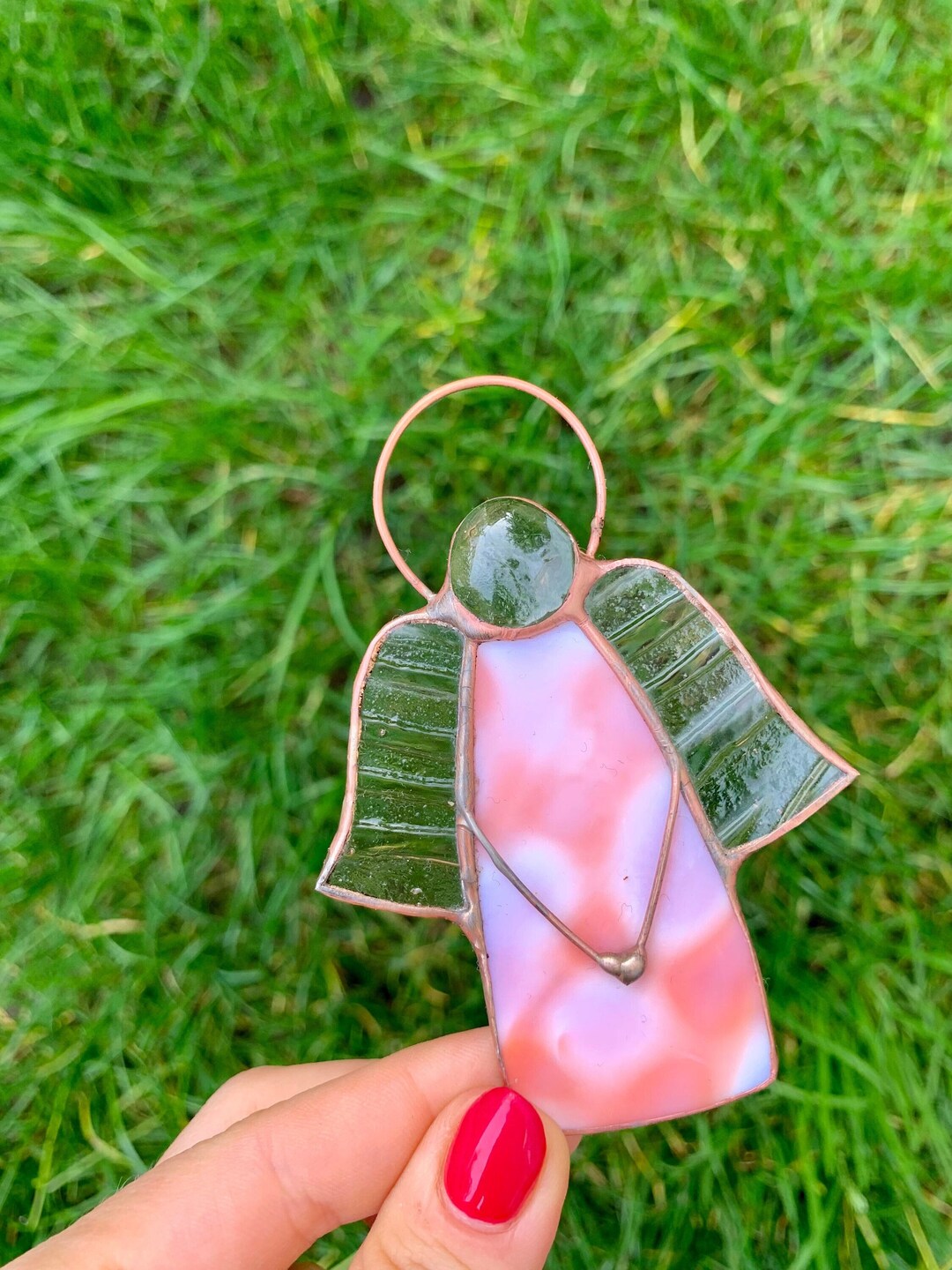 Angel Wings Suncatcher Stained Glass Window Hanging Tiffany Style Sun ...