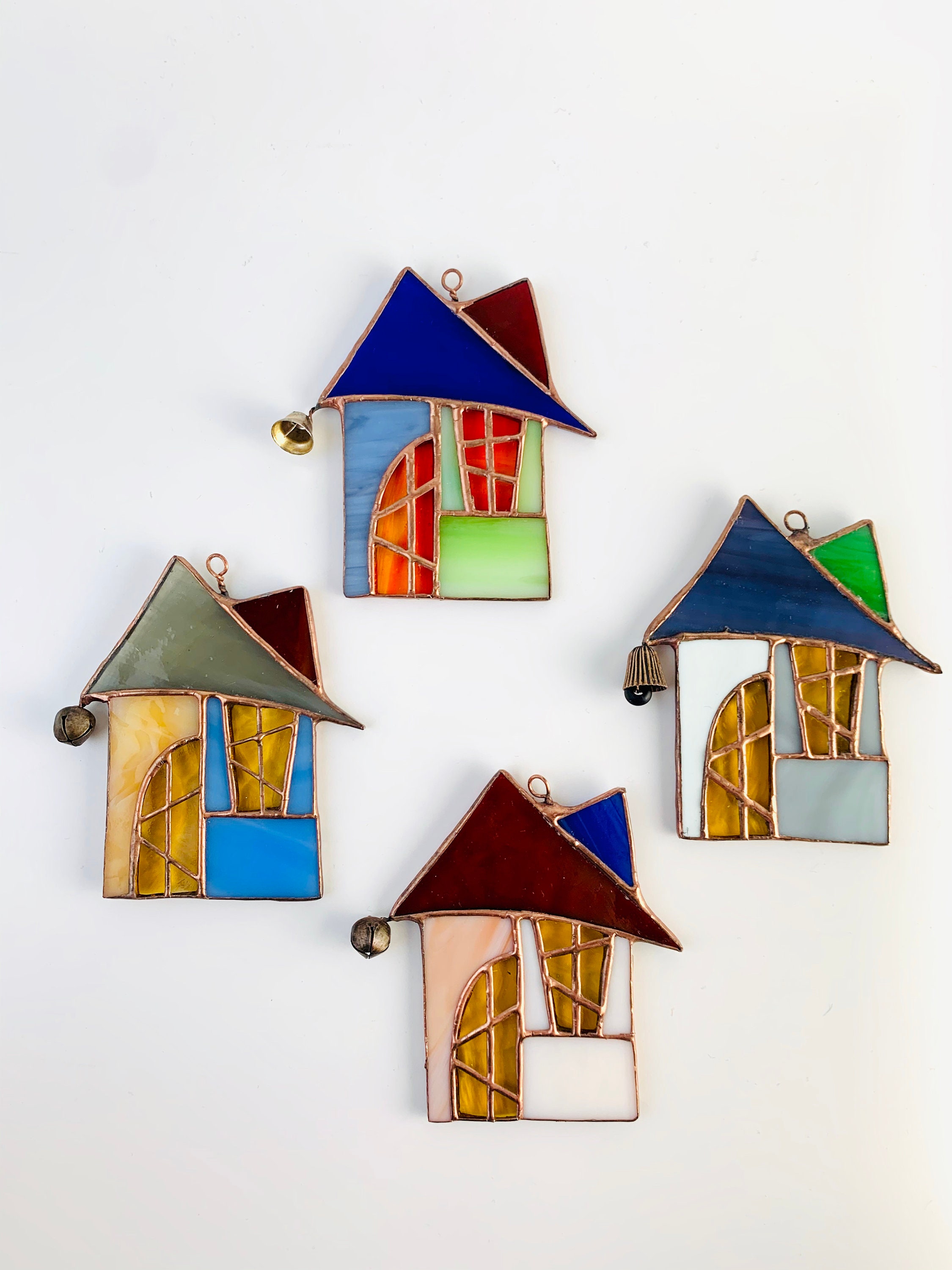 Stained Glass Cottage Suncatcher Colour Lodge House Decoration - Etsy