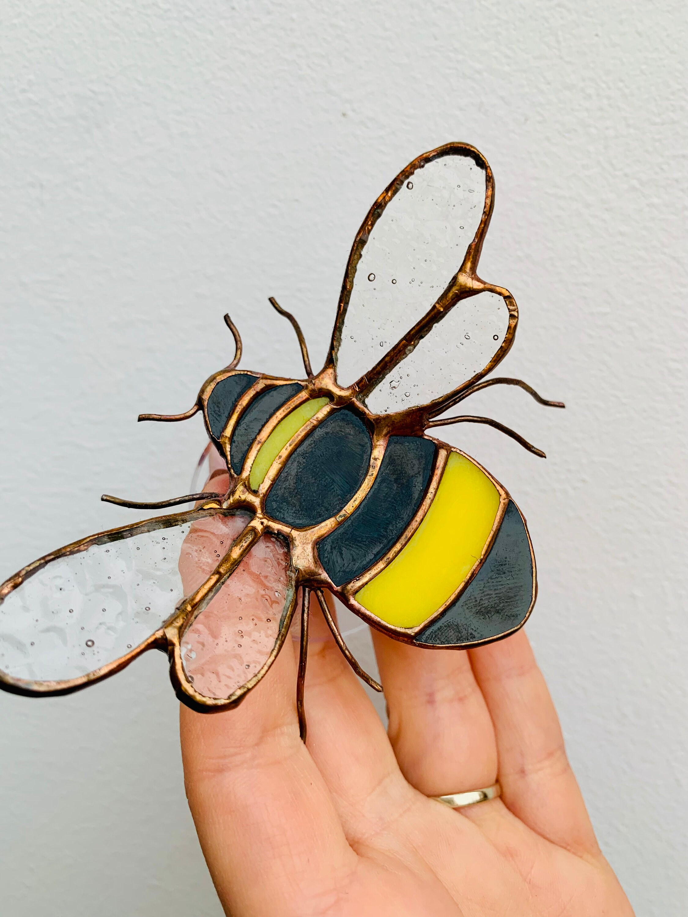 Stained Glass Bee Nature Inspired Decor Gifts of Whimsy Eco - Etsy