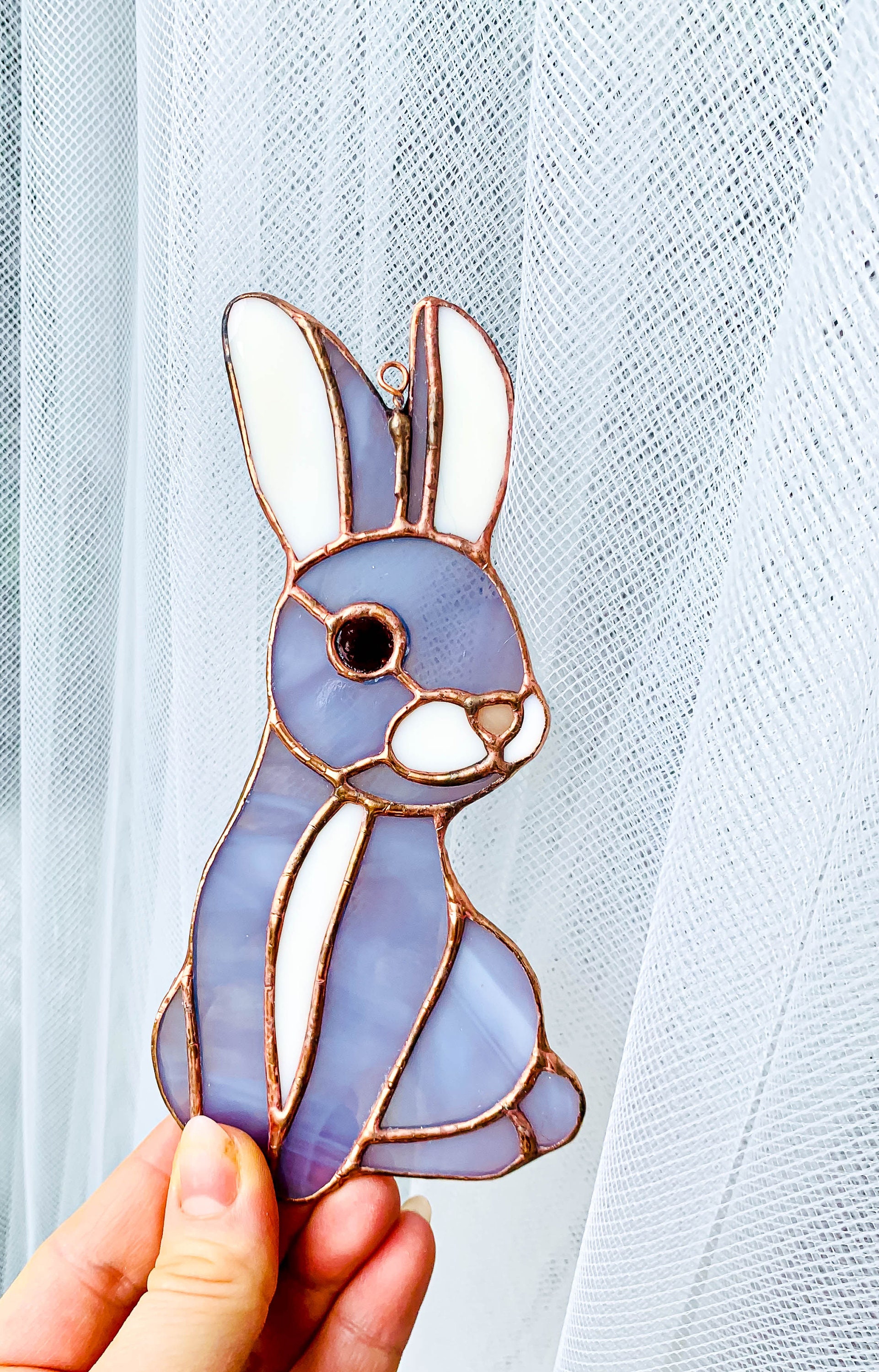 Stained Glass Hare Rabbit Nature Gift Bunny Suncatcher Wildlife Art ...