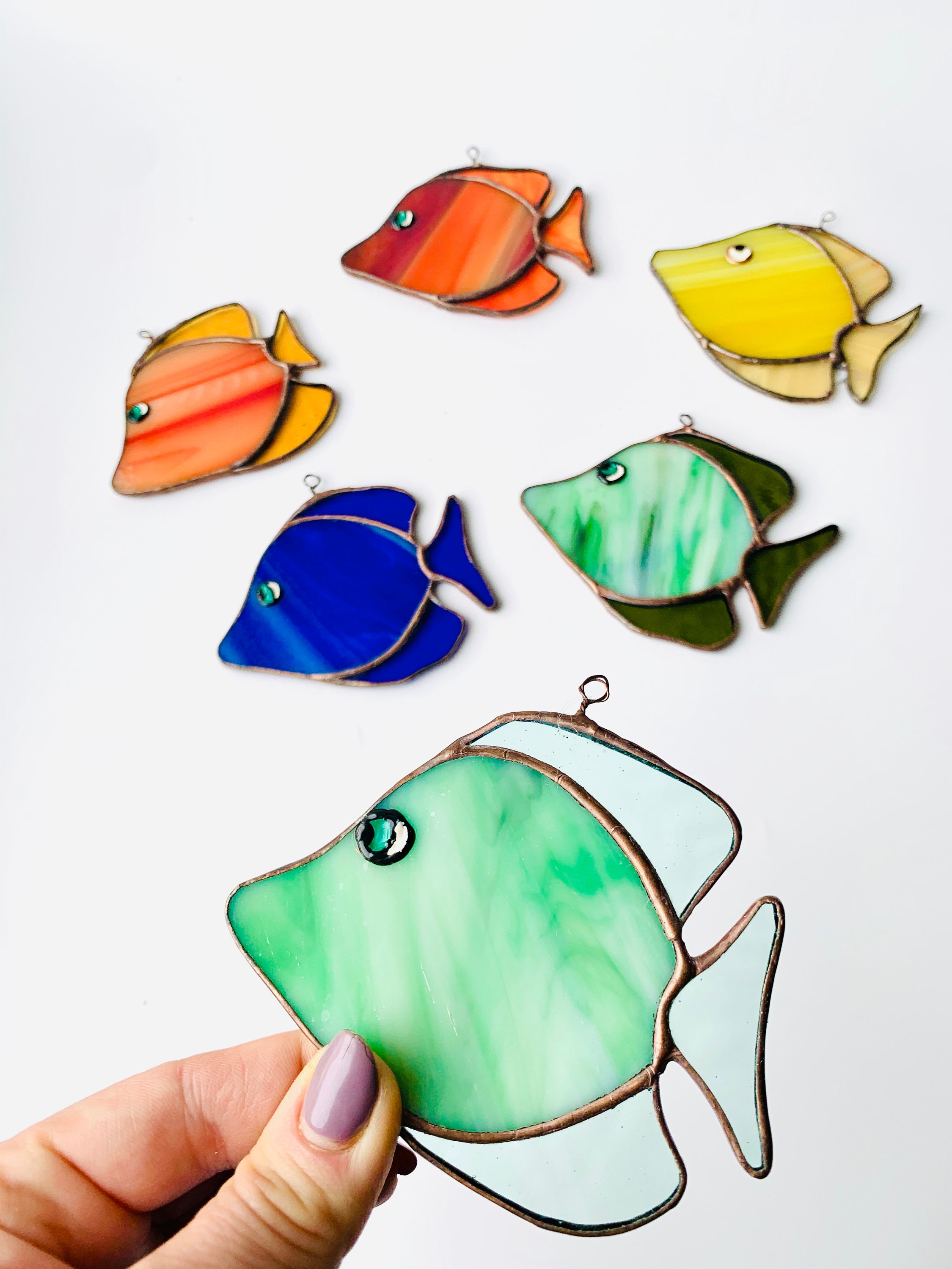 Nautical Stained Glass Fish Suncatcher Tropical Fish - Etsy