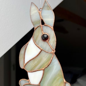 Stained Glass Hare Rabbit Nature Gift Bunny Suncatcher Wildlife Art ...
