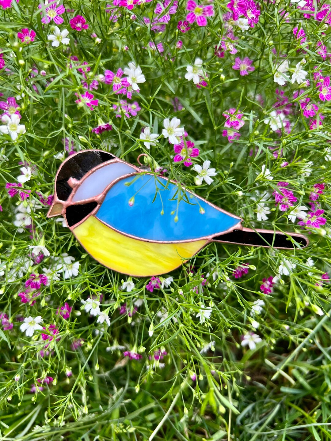 Stained Glass Bird Suncatcher Window Hanging Flying Bird Home Decor ...