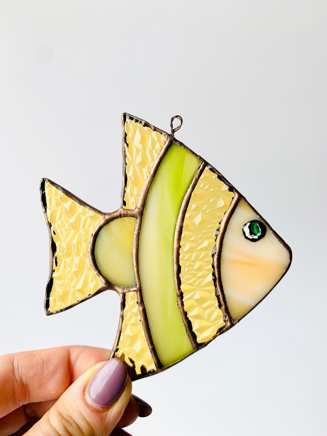 Stained Glass Angelfish Custom Made Scalare Art Aquarium Art Angelfish ...