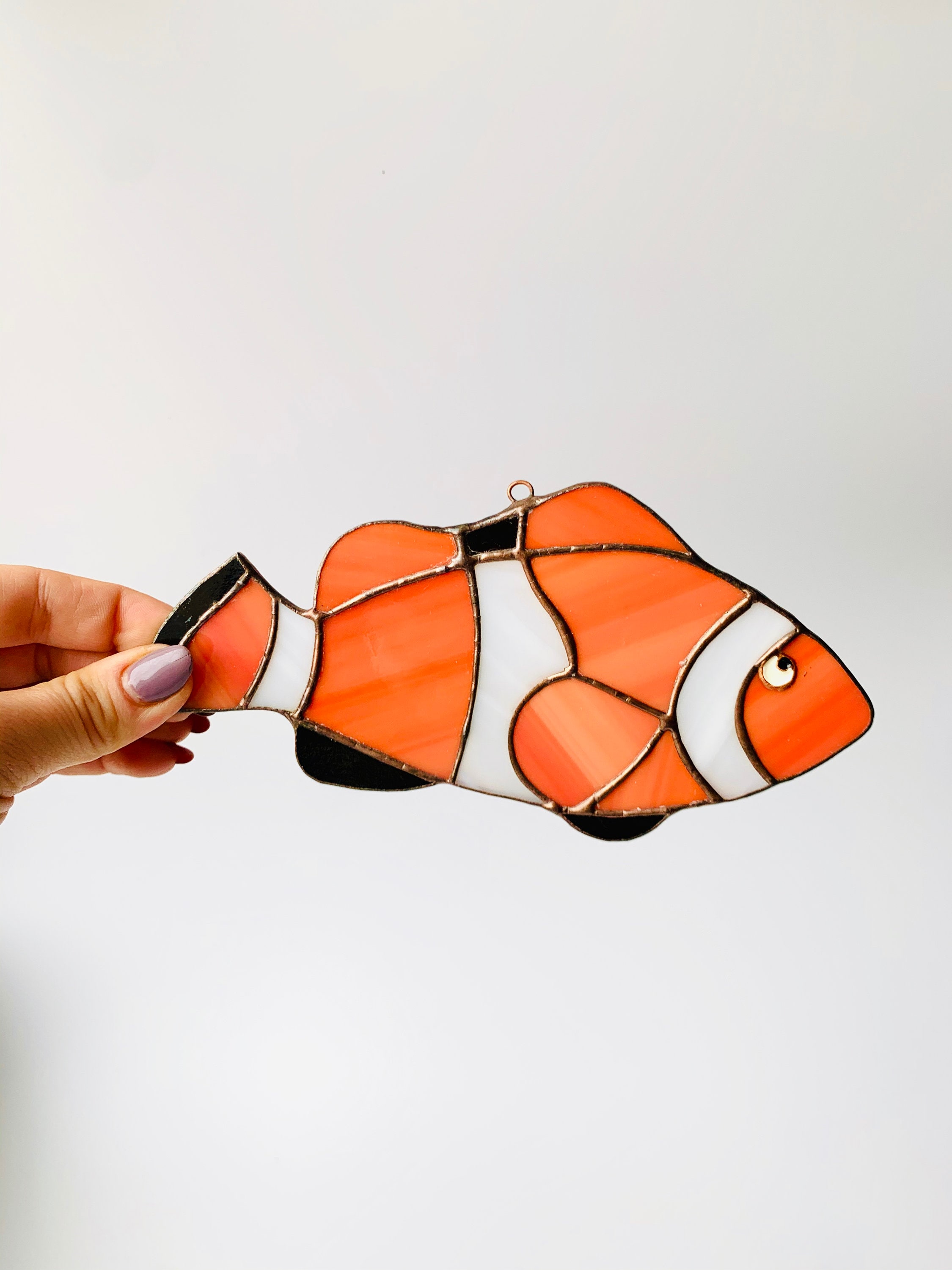 Stained Glass Tiffany Fish Nemo Suncatcher Fish Lover Gift Fisherman ...