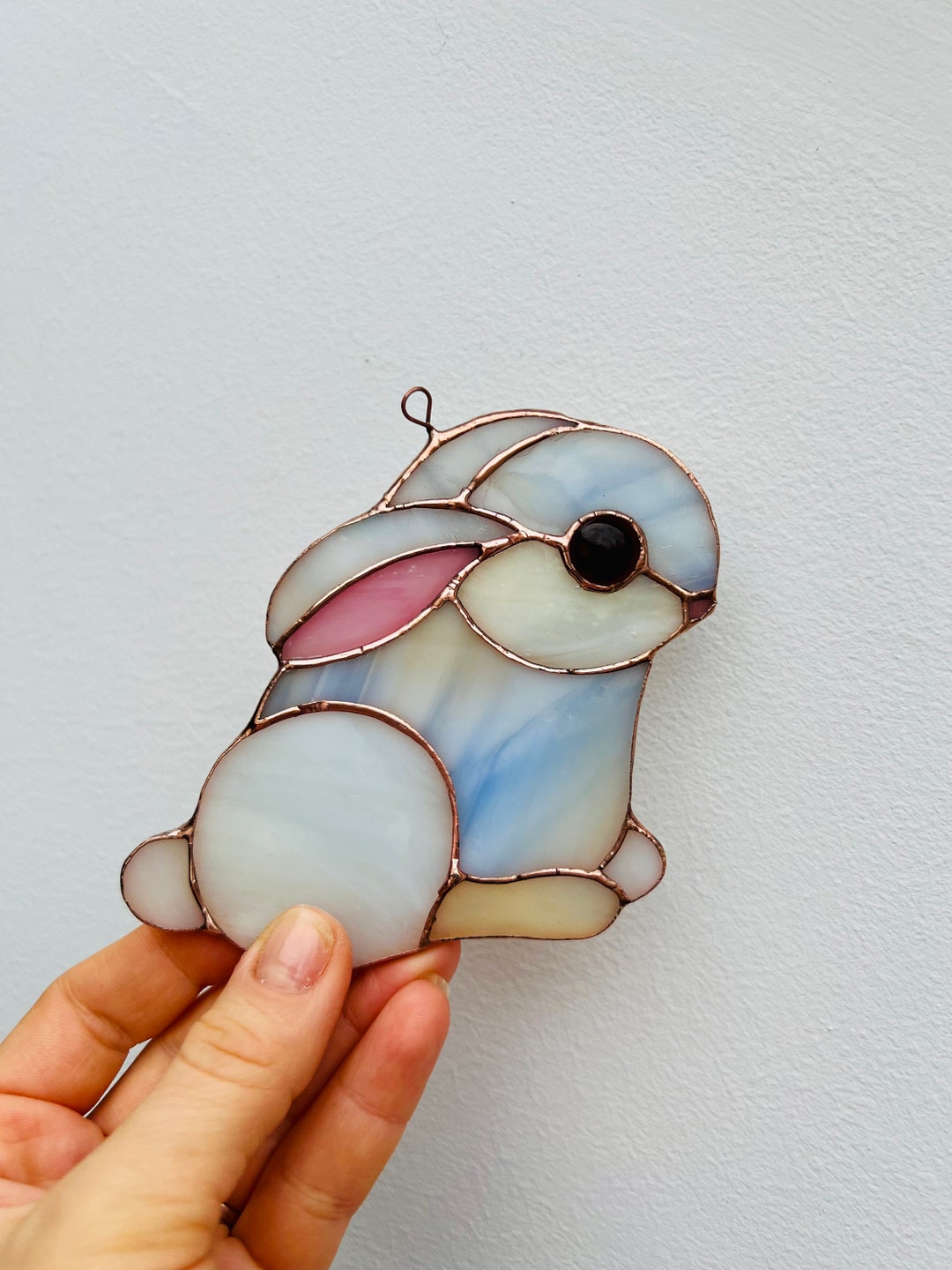 Stained Glass Hare Rabbit Nature Gift Bunny Suncatcher Wildlife Art ...