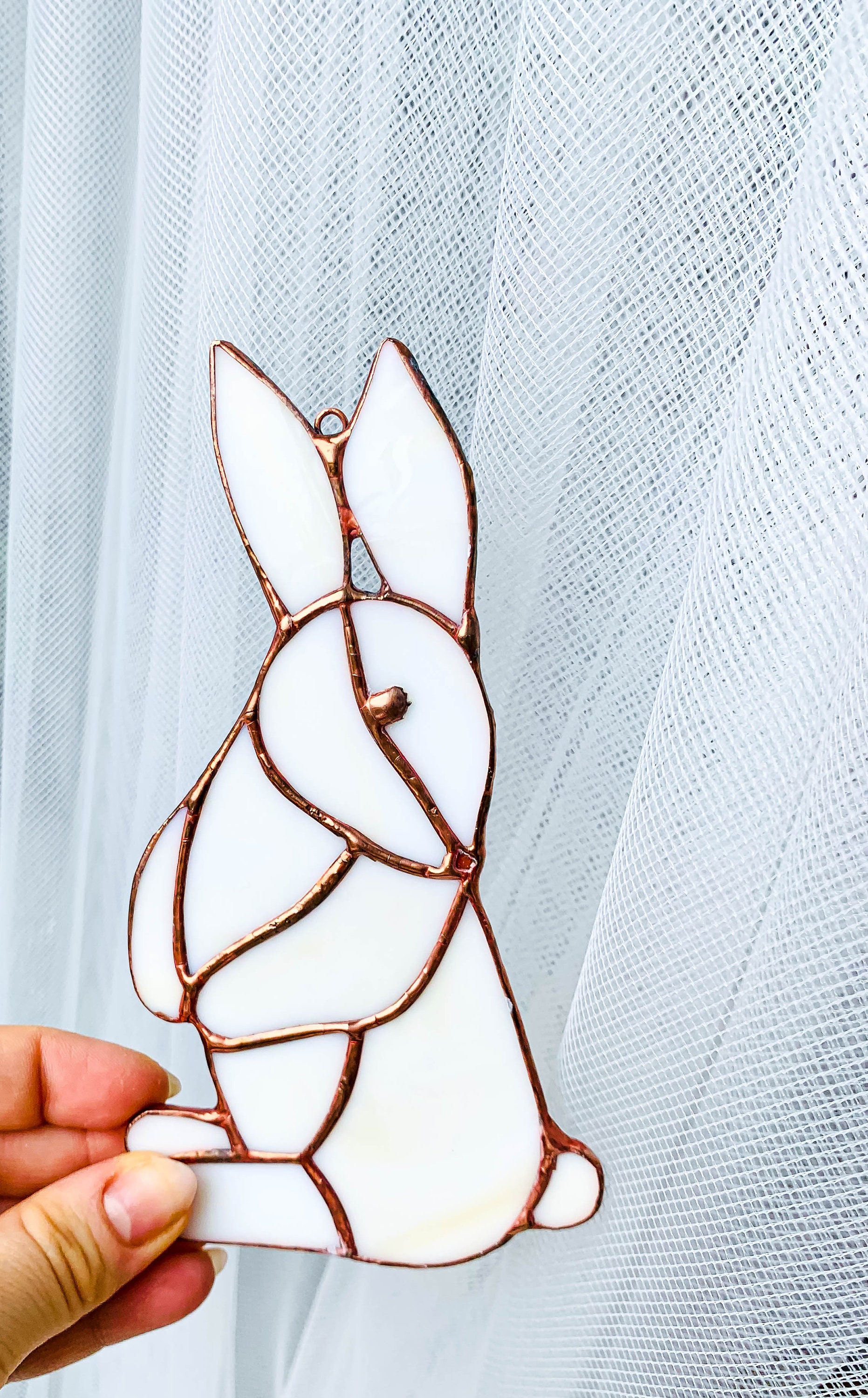 Stained Glass Hare Rabbit Nature Gift Bunny Suncatcher Wildlife Art ...