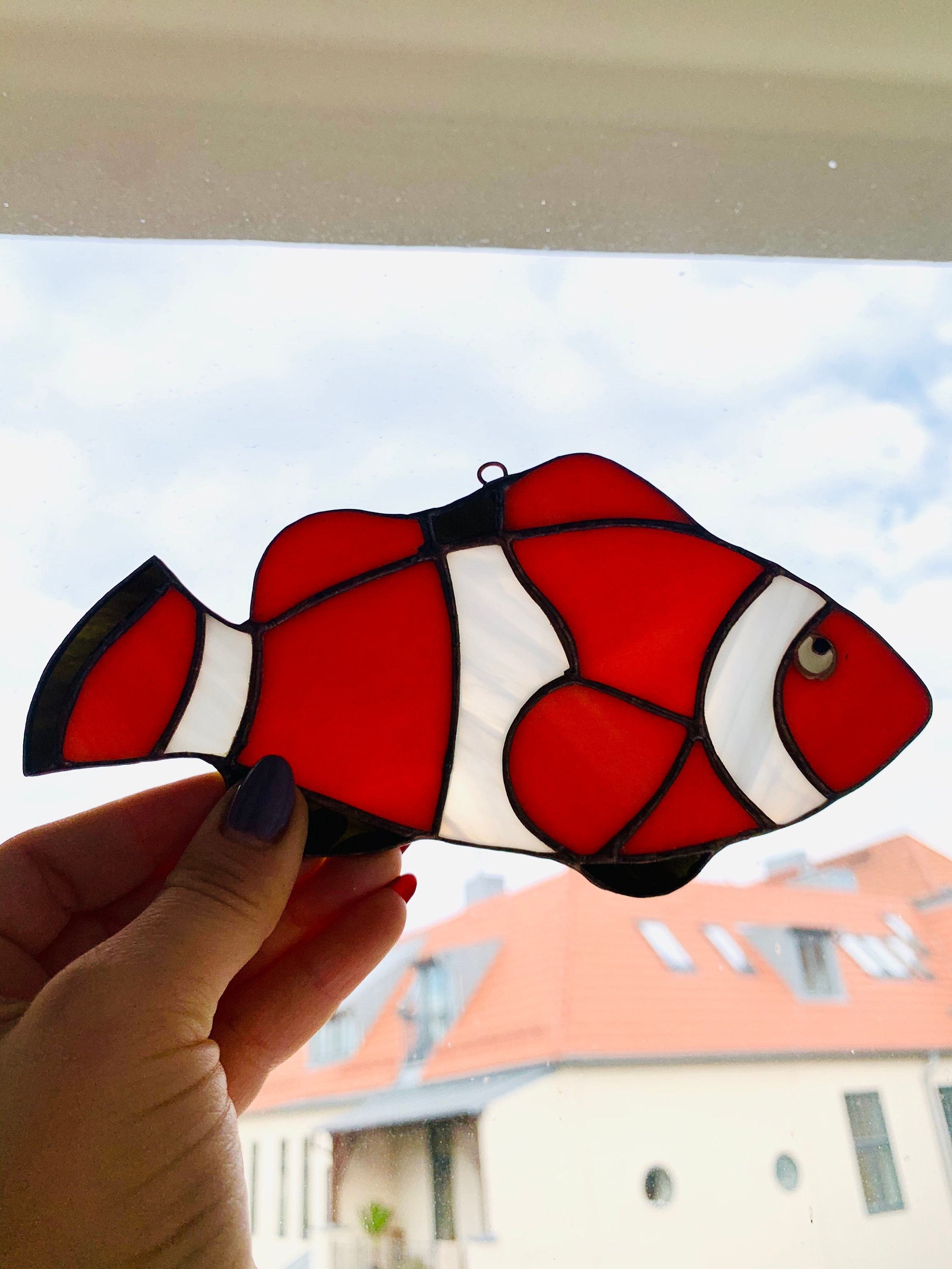 Stained Glass Tiffany Fish Nemo Suncatcher Fish Lover Gift Fisherman ...
