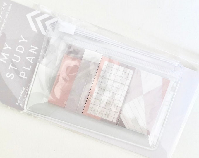 Minimalist Sticky Notes With Zip Case; Muted Purple and Pick Sticky ...