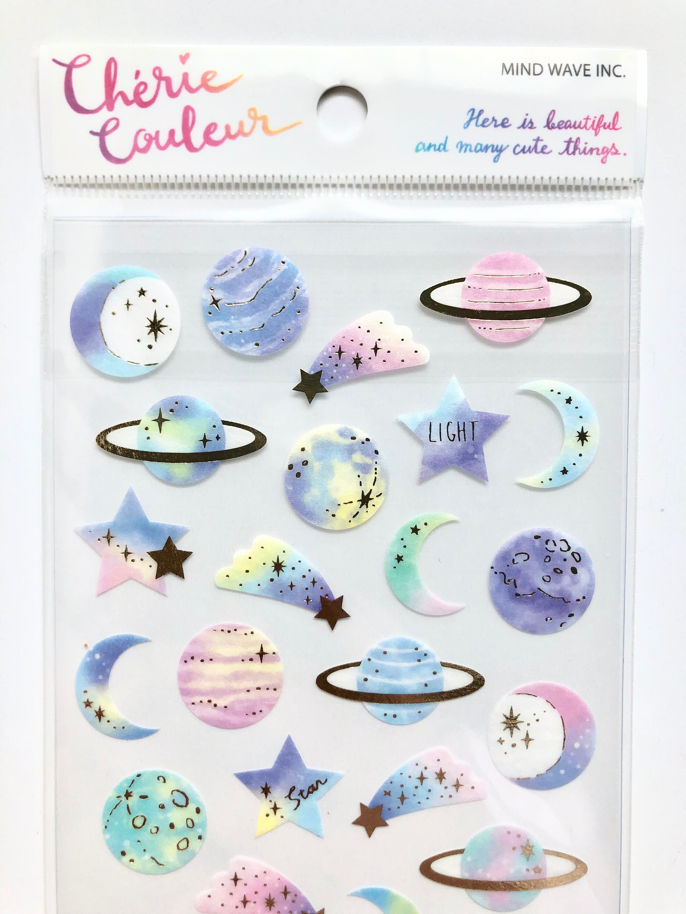 Galaxy Sticker Sheet Pastel Stickers Planet Sticker Moon | Etsy