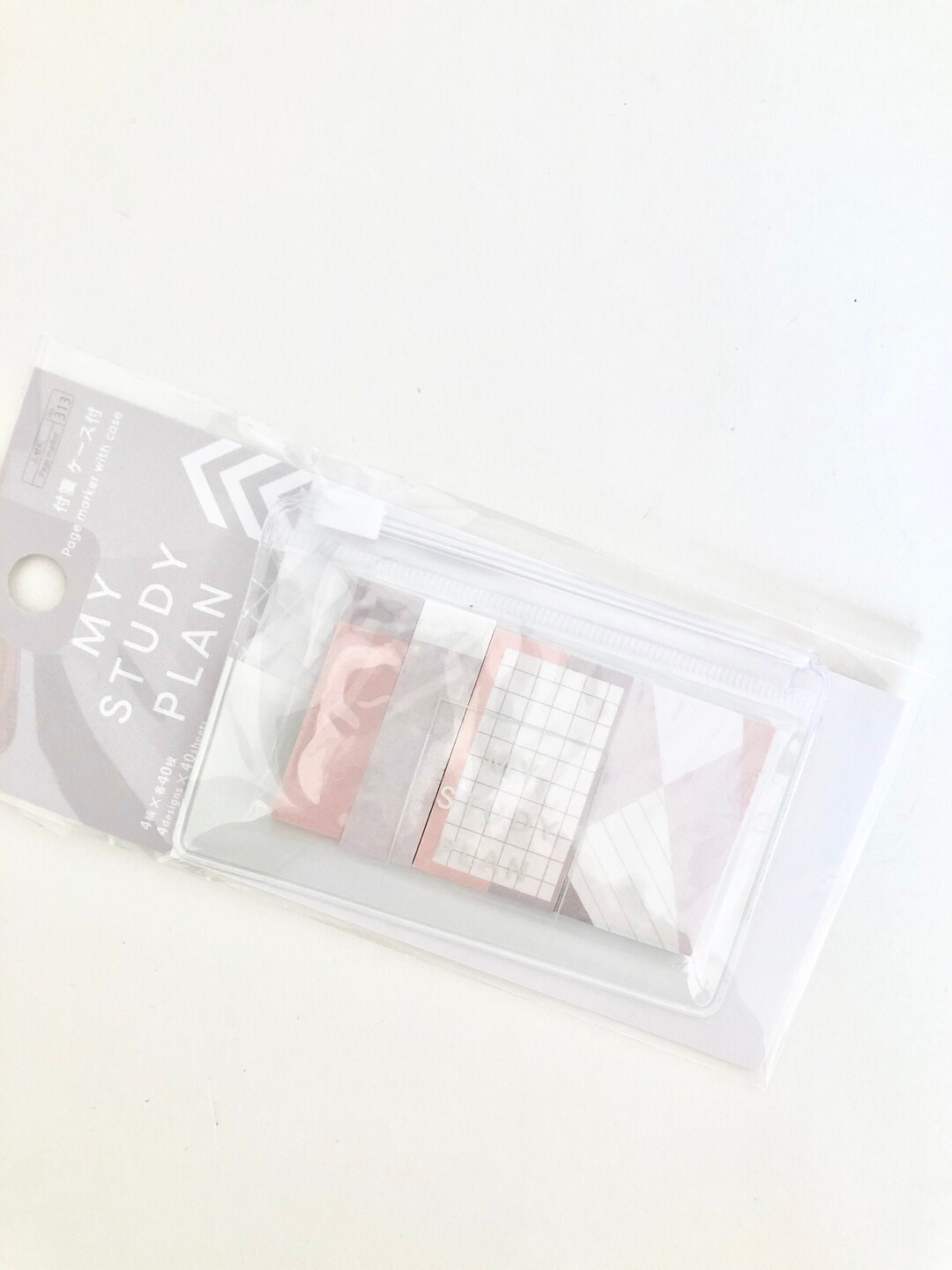 Minimalist Sticky Notes With Zip Case Muted Purple and Pick Sticky Tabs ...