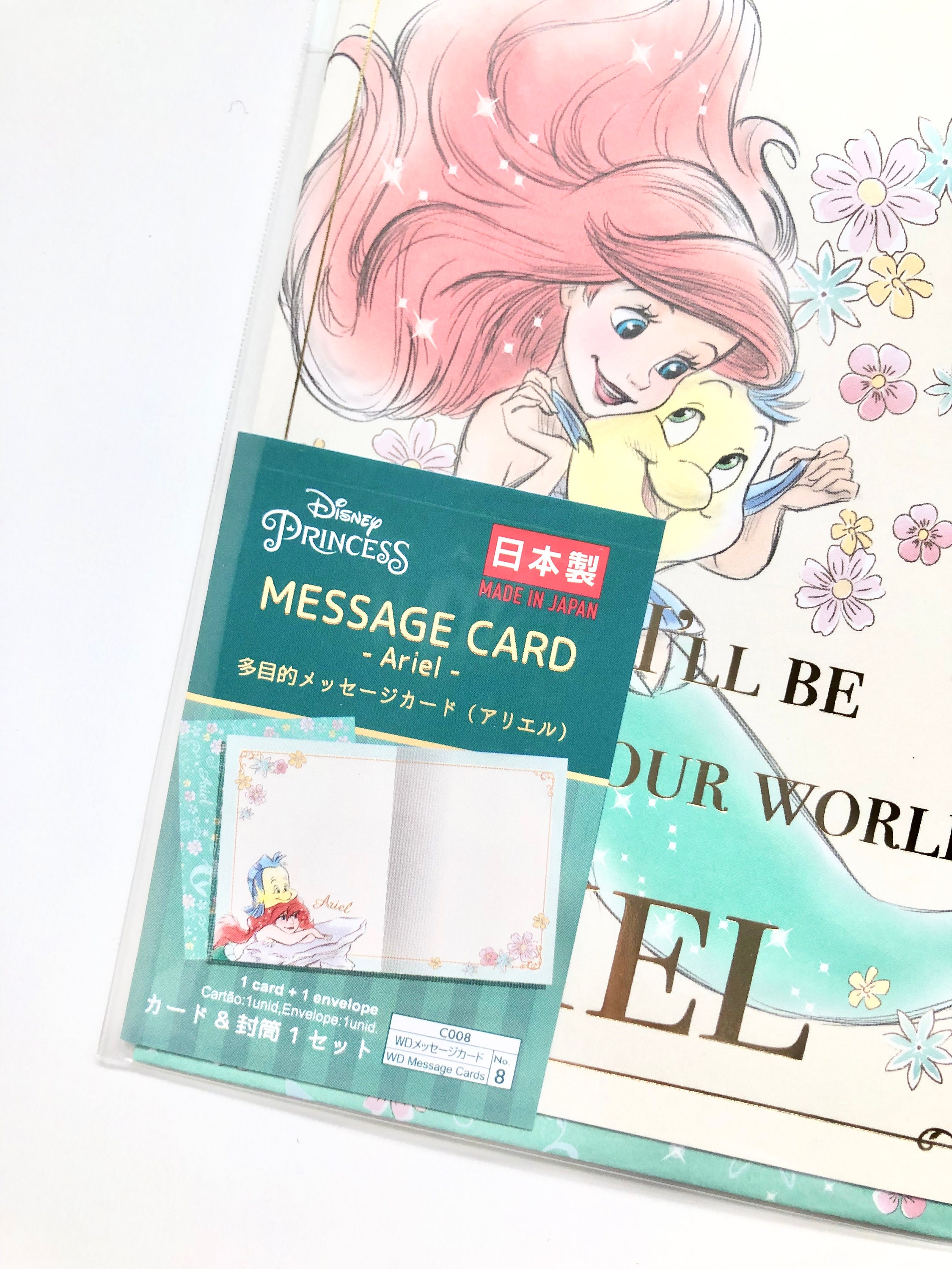 Disney Princess Blank Cards Ariel Greeting Card Rapunzel - Etsy