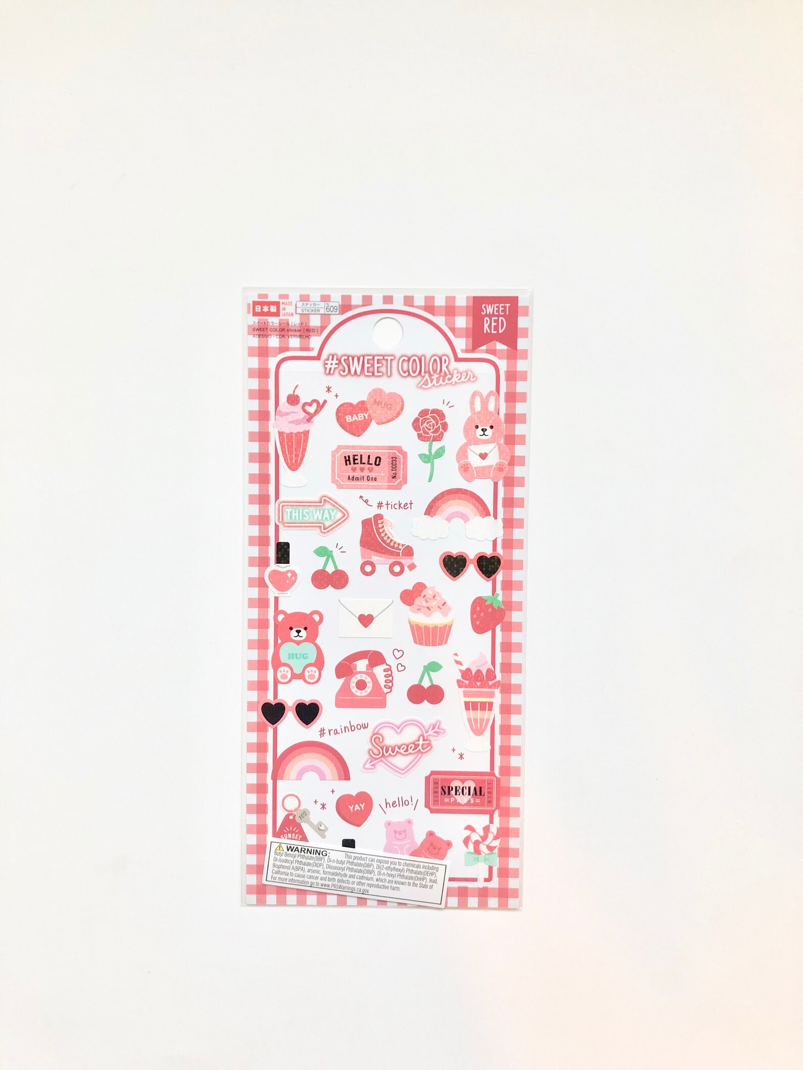 Red Sticker Sheet Cherry Sticker Heart Sticker Color Theme | Etsy