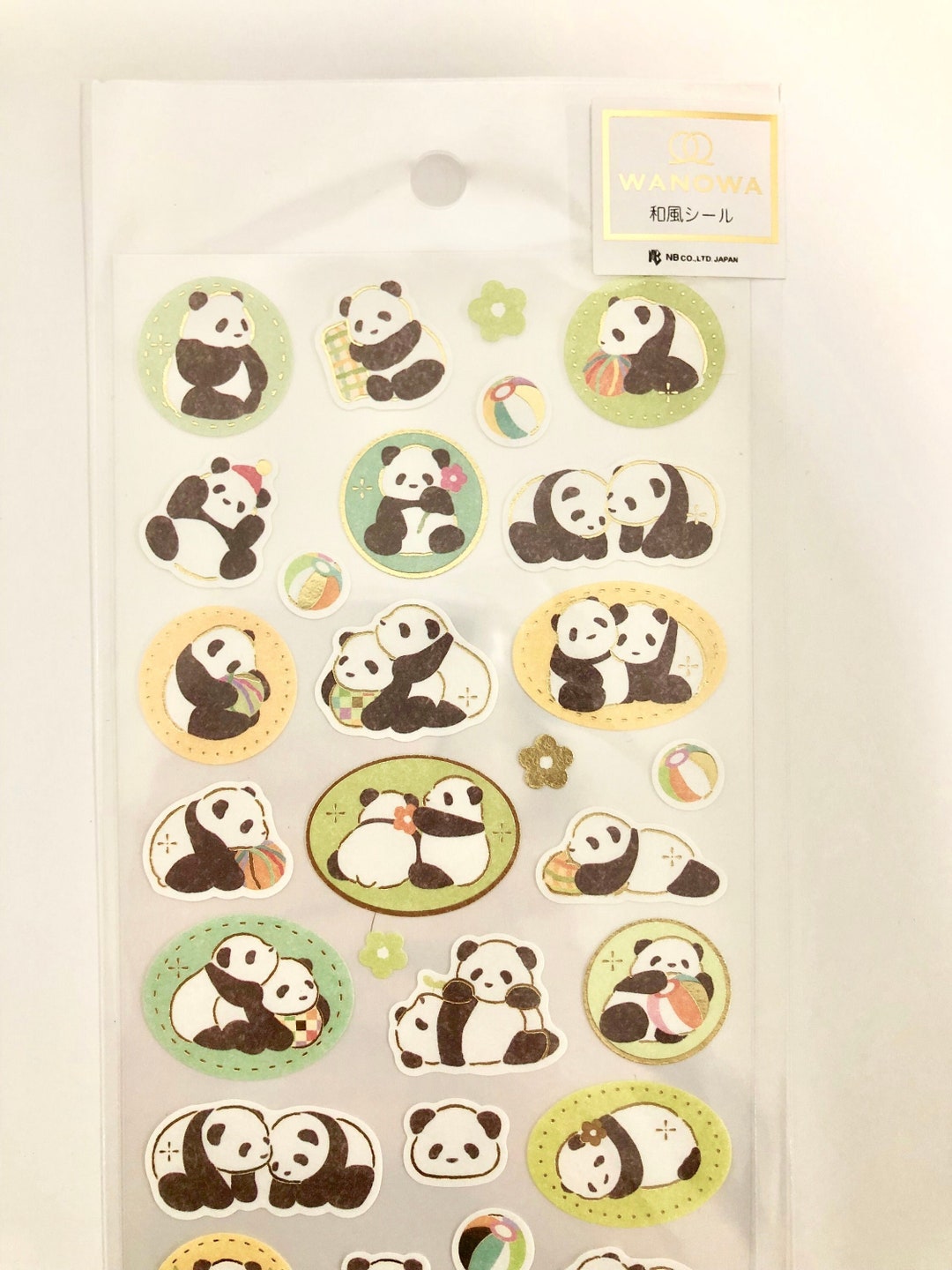 Panda Sticker Sheetdelicate Paper Japan Sticker Gold Foil - Etsy