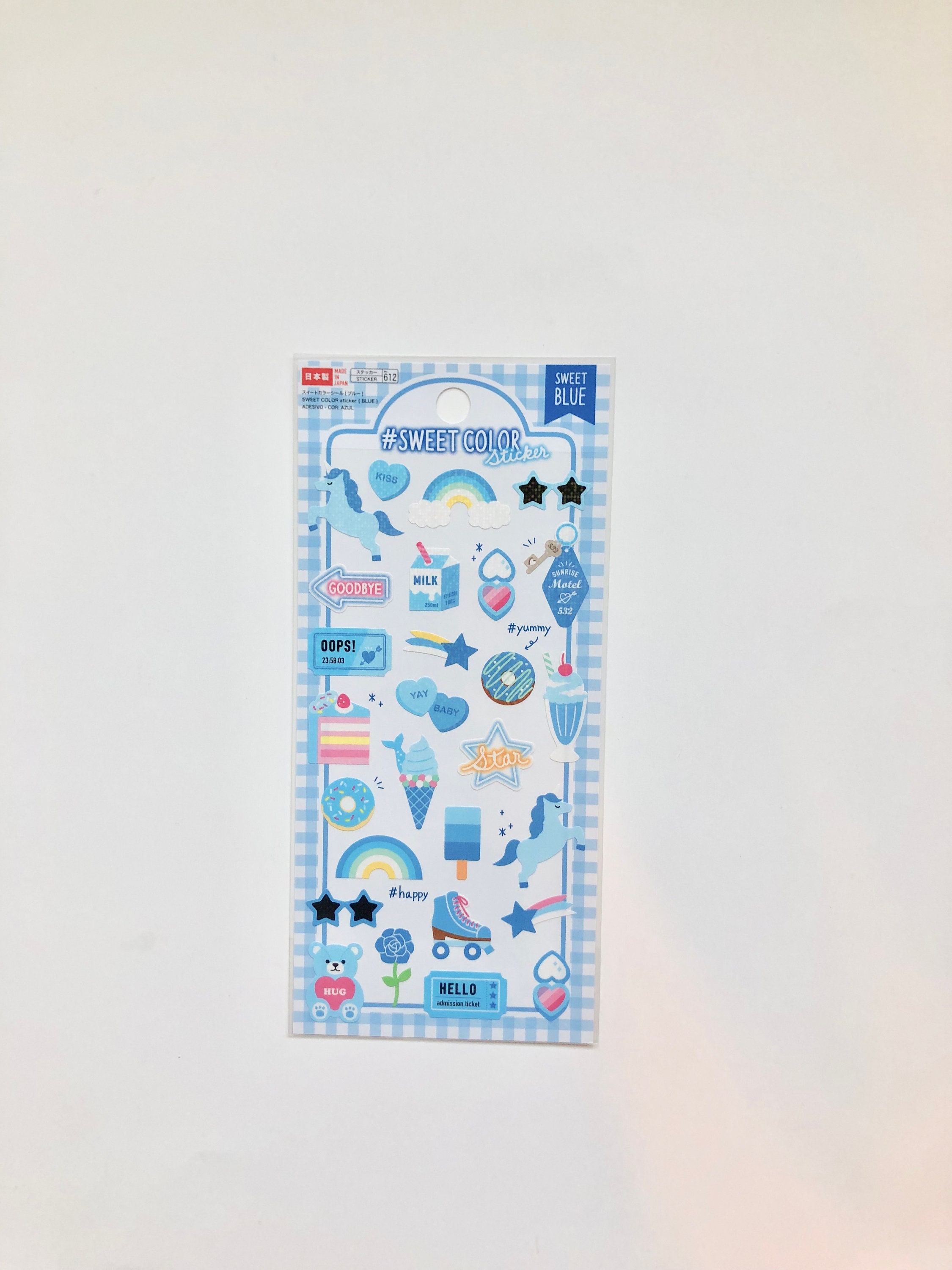 Blue Sticker Sheet Light Blue Sticker Unicorn Sticker Color - Etsy UK
