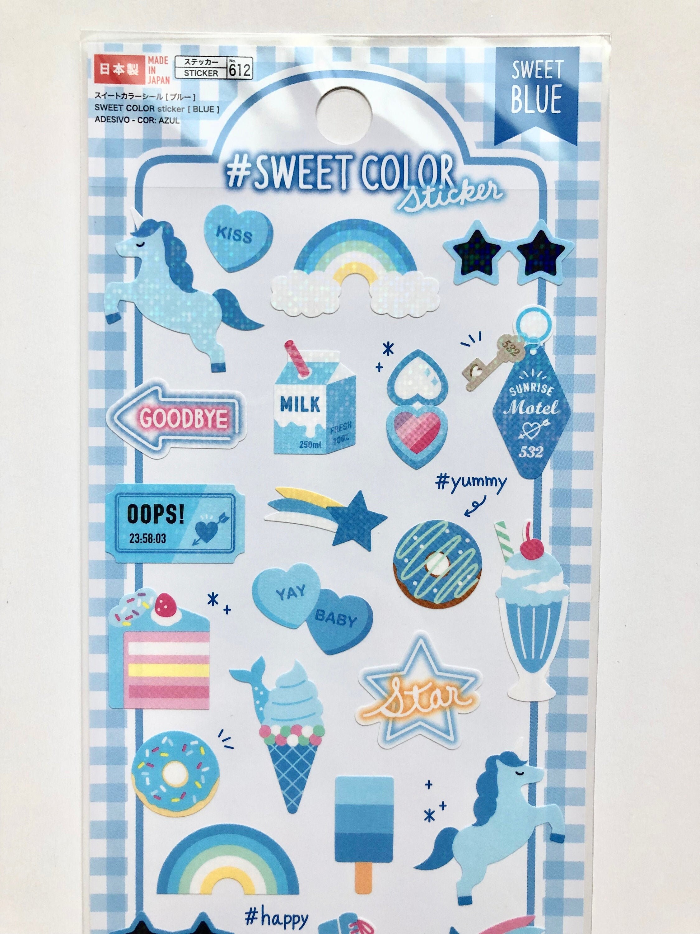 Blue Sticker Sheet Light Blue Sticker Unicorn Sticker Color - Etsy UK