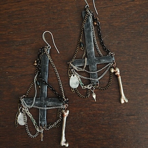 Gothic Earrings, Inverted Cross, Goth Jewellery, Punk, Grunge, Grunge ...