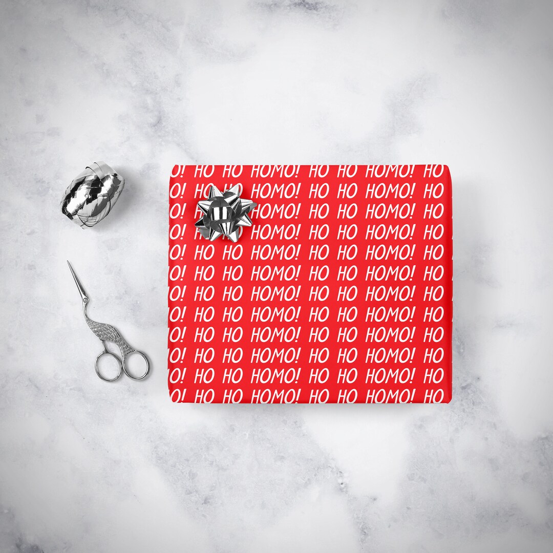Ho Ho Homo Holiday Wrapping Paper - Etsy