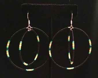 Native Beaded Hoop Earrings 1.5 - Etsy