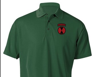7th Infantry Division Embroidered Moisture Wick Polo Shirt | Etsy