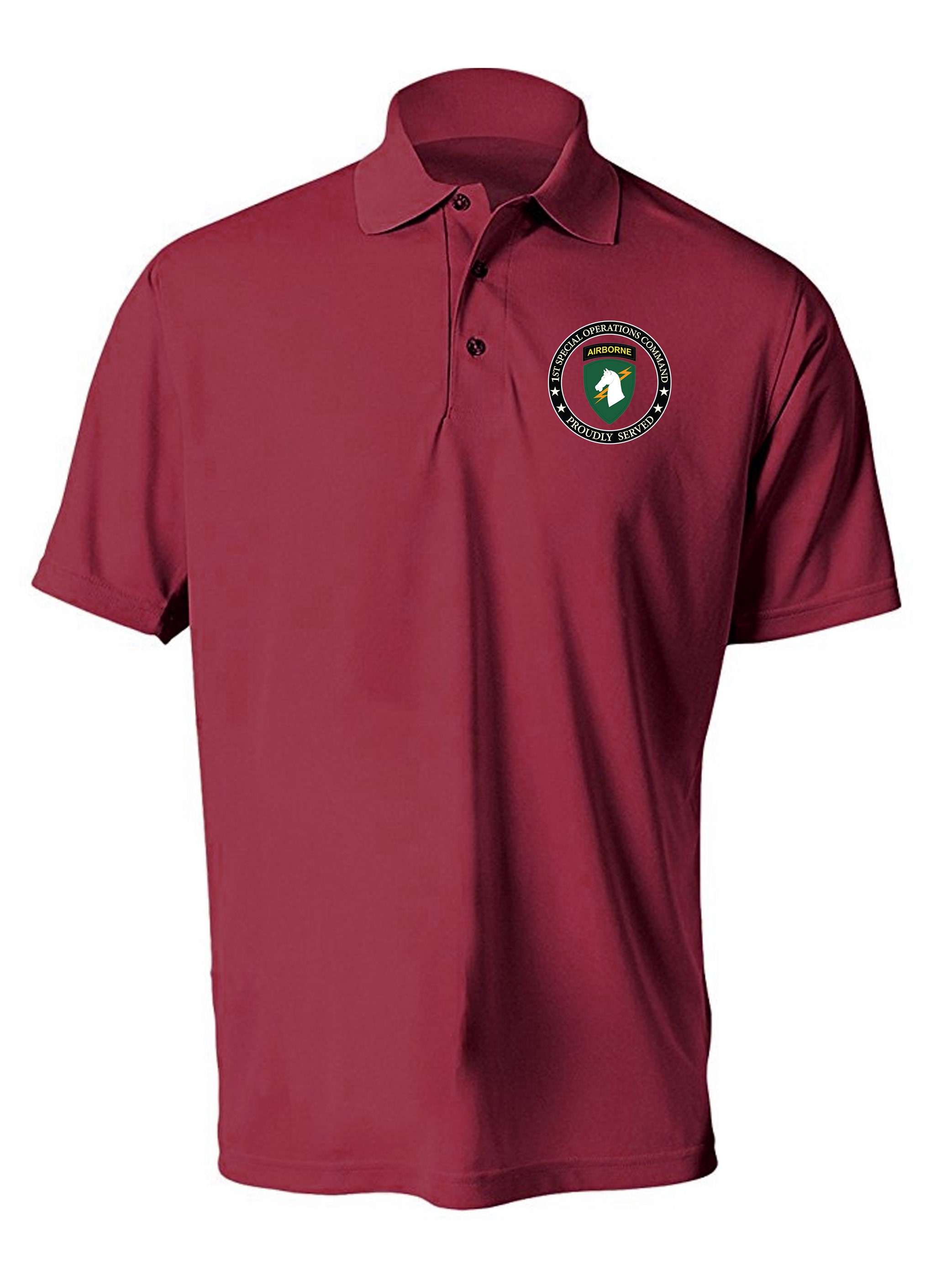 1st Special Operations Command (SOCOM) Embroidered Moisture Wick Polo ...