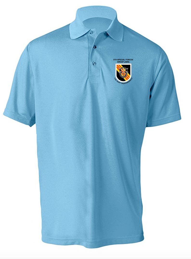 5th Special Forces Group Embroidered Moisture Wick Polo Shirt -1965 - Etsy