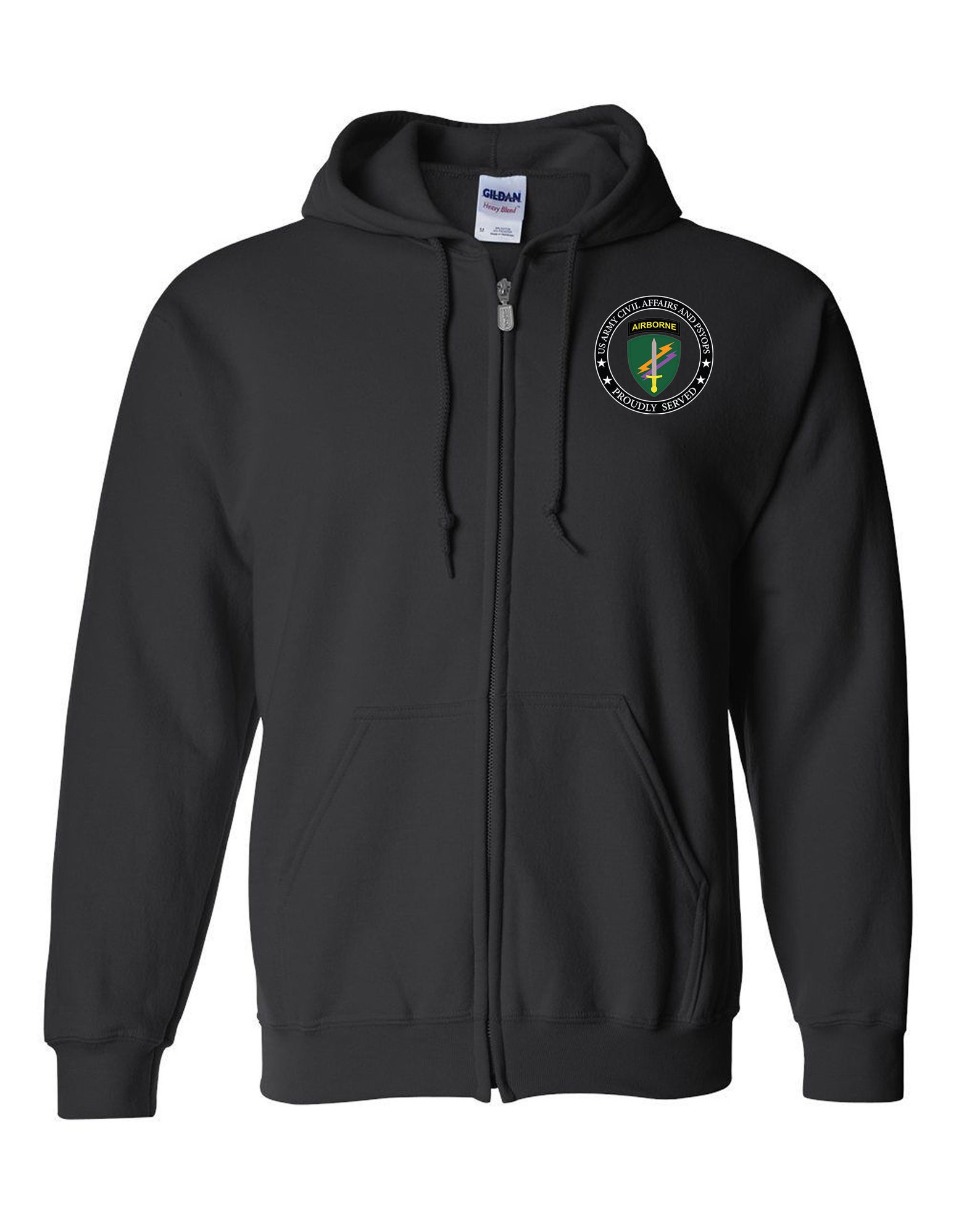 US Army Civil Affairs & Psyops Command Embroidered Hooded Sweatshirt W ...
