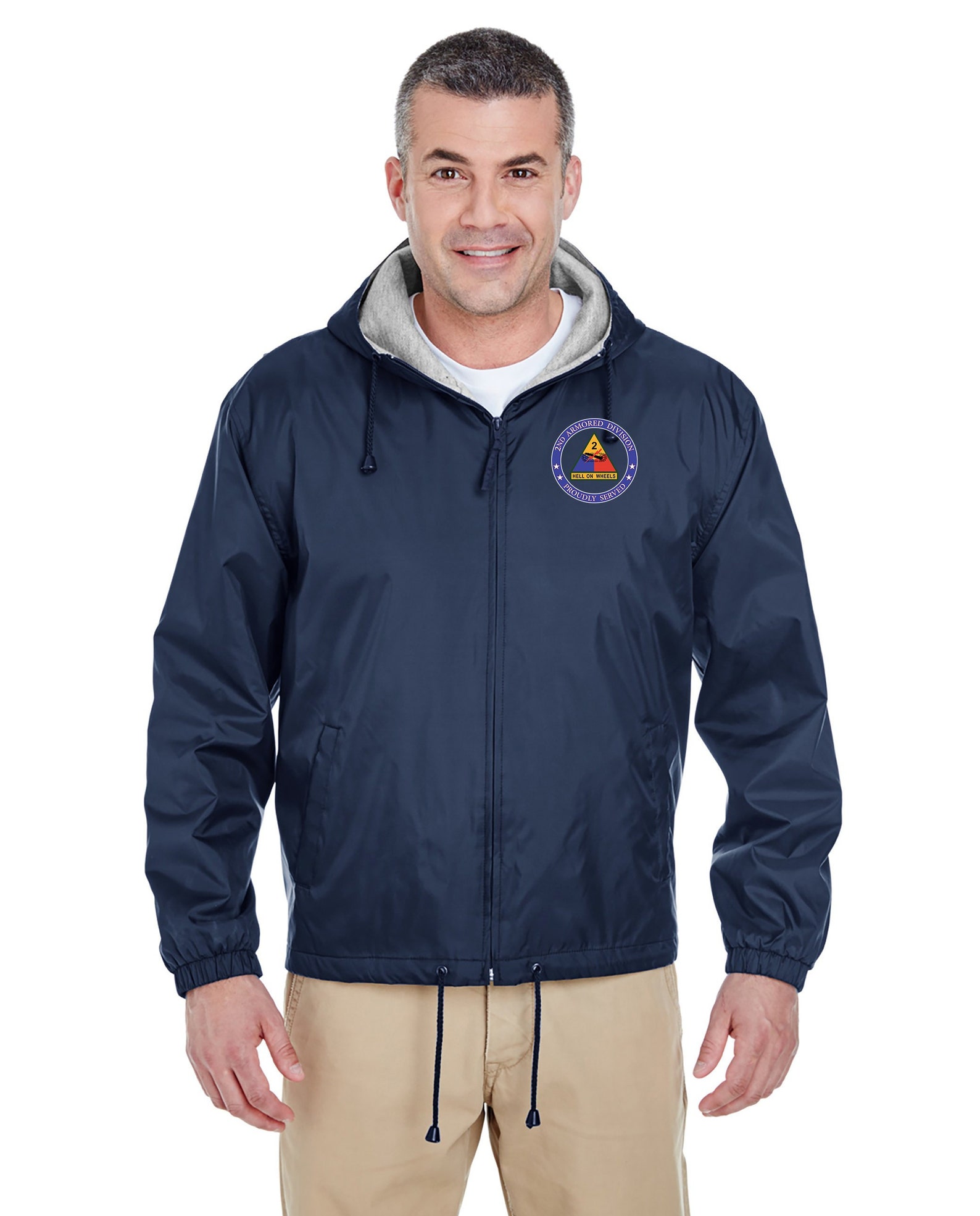 2nd Armored Division Embroidered Fleece-lined Hooded Jacket-12502 - Etsy