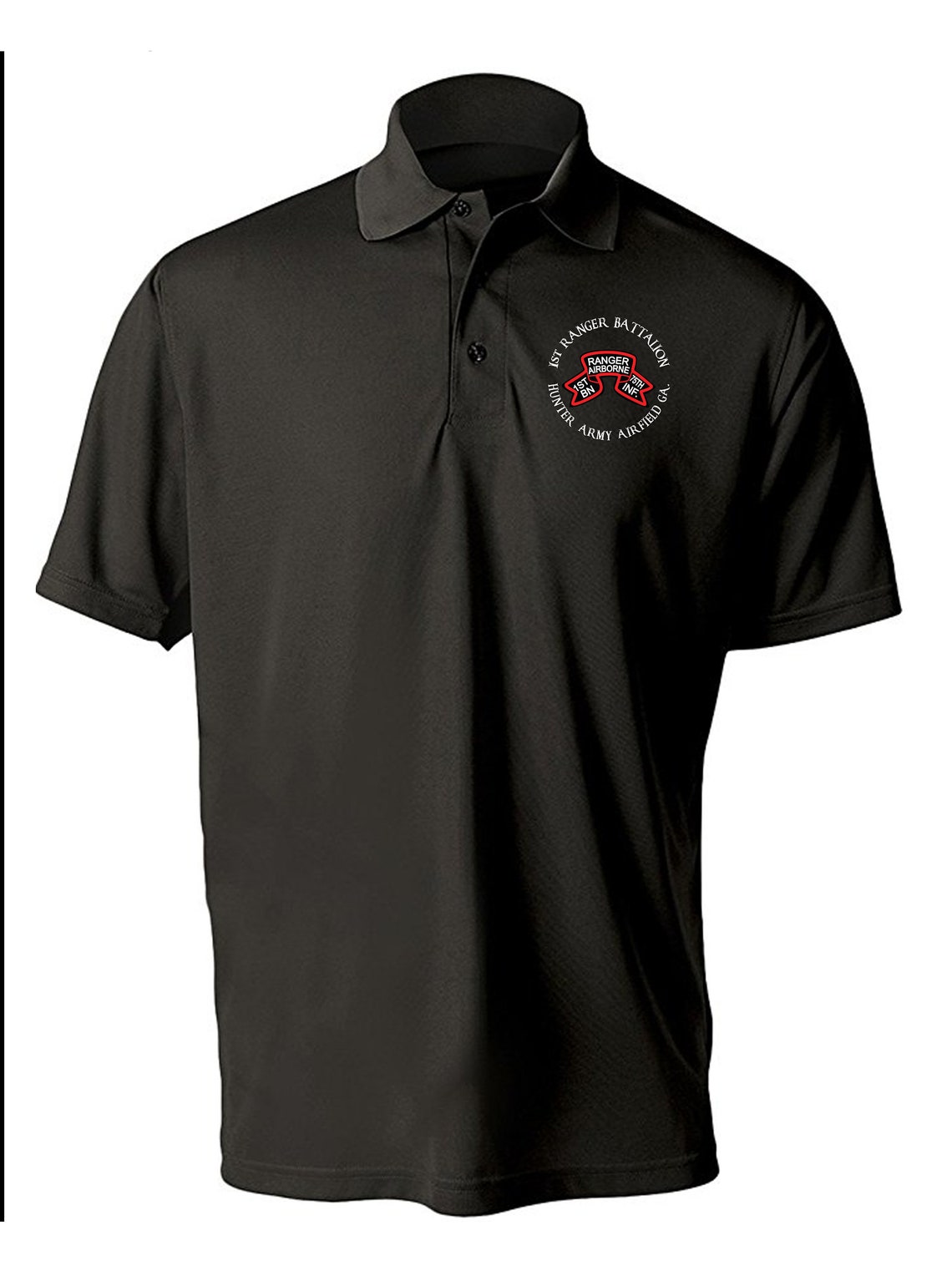 1/75th Ranger Battalion-original Scroll Embroidered Moisture Wick Polo ...