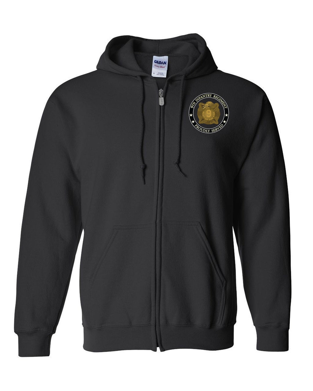 9th Infantry Regiment "manchus" Embroidered Hooded Sweatshirt W/ Zipper ...