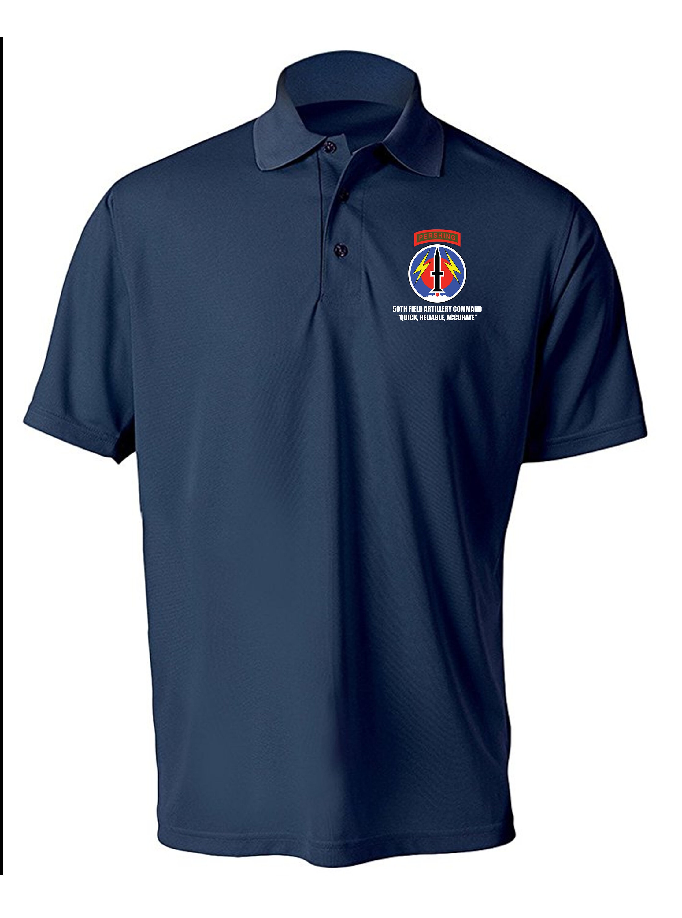 56th Field Artillery Command (pershing) Embroidered Moisture Wick Polo ...