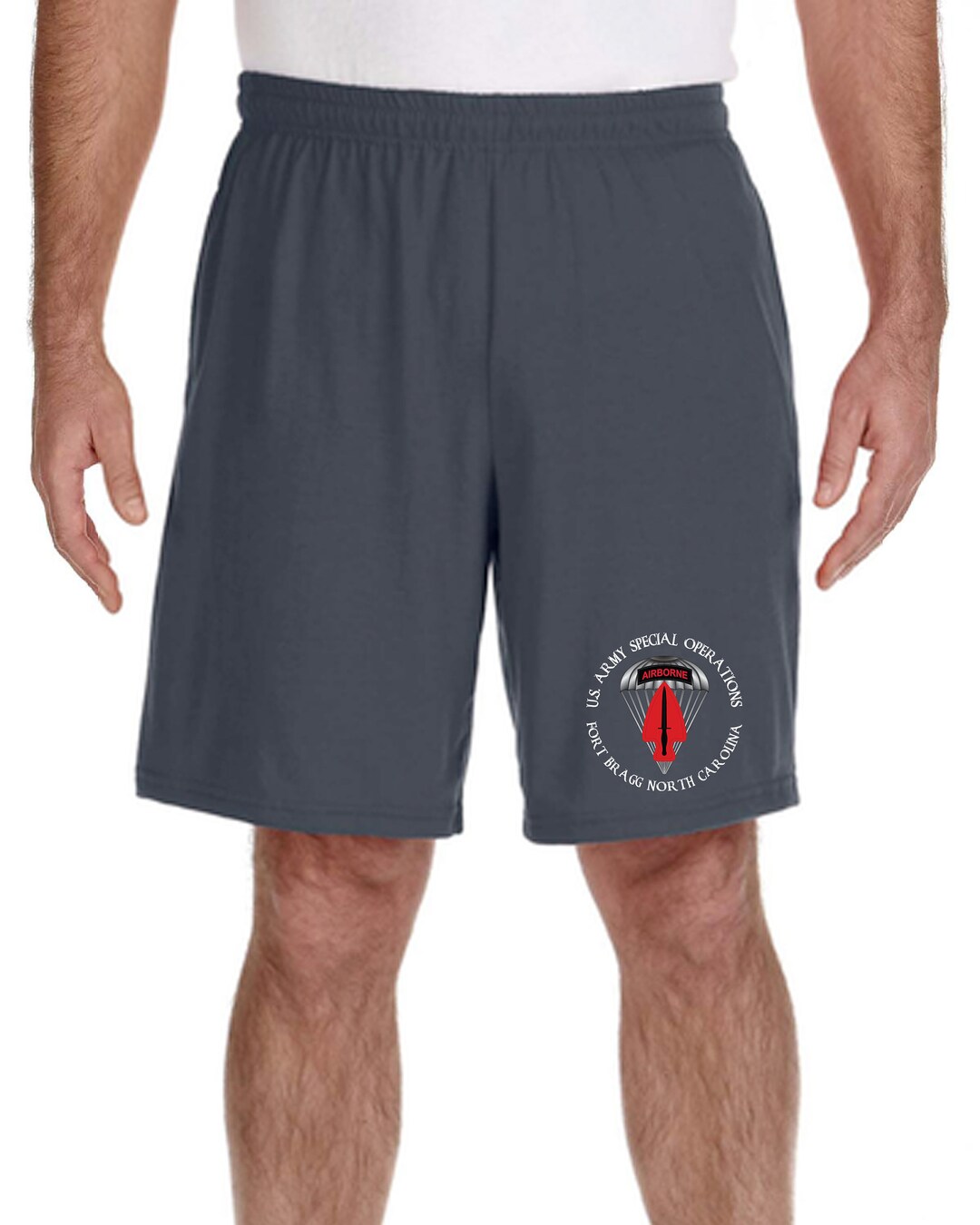 U.S. Army Special Operations Command -USASOC- Embroidered Gym Shorts ...