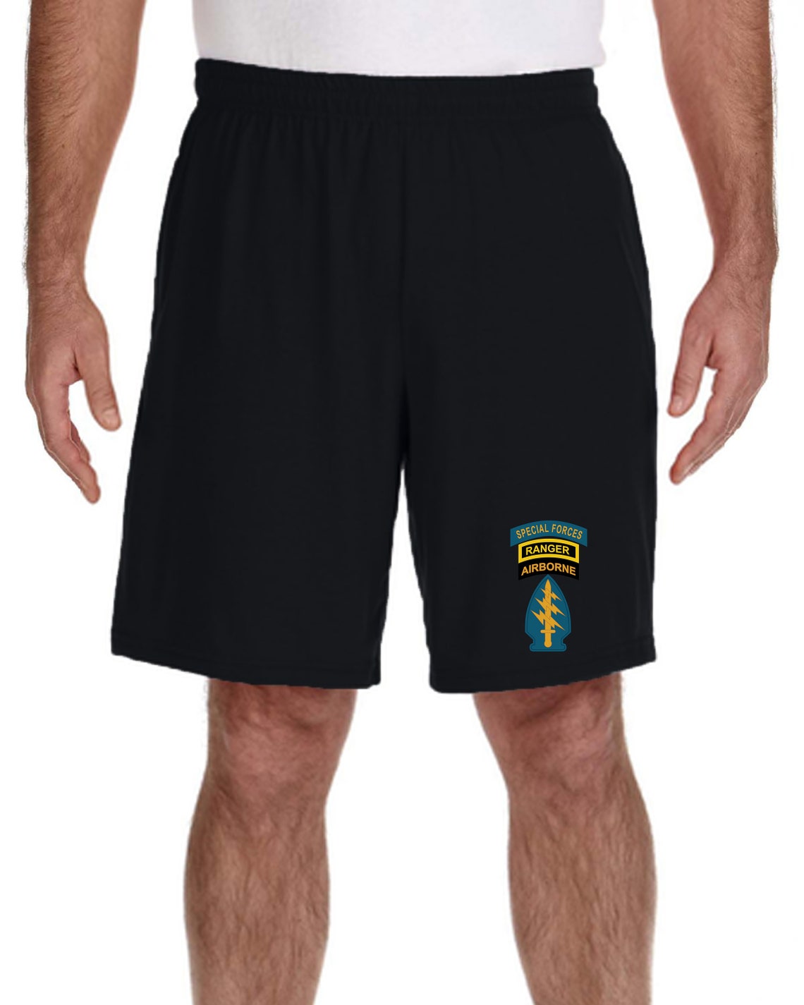 US Army Special Forces "triple Canopy" Embroidered Gym Shorts -9650 - Etsy