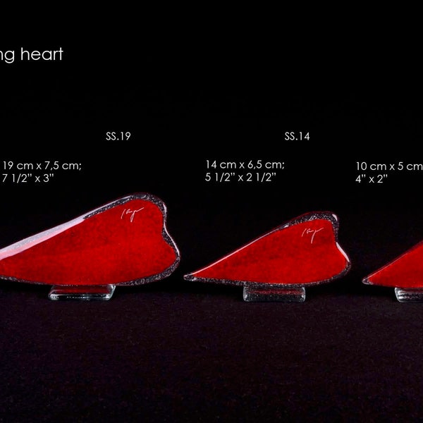 Glass Heart With Stand - Etsy