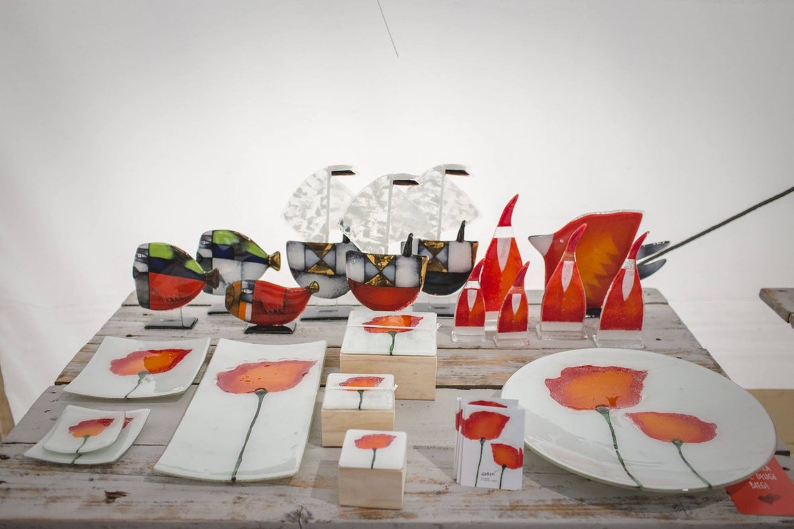 Rabbit Statue Unique Made From Fused Glass. Perfect Gift Idea ...